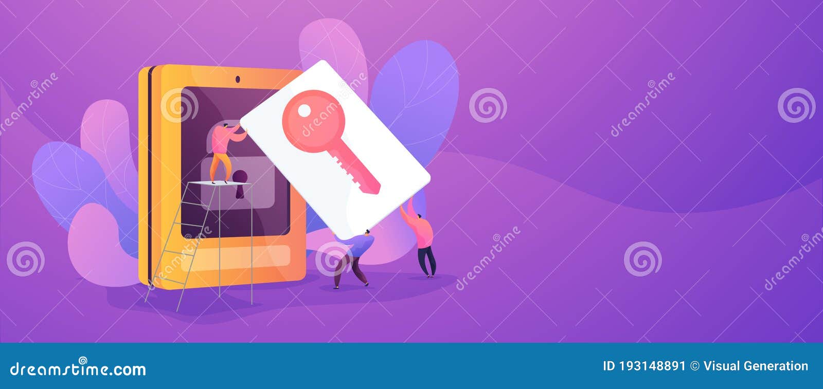 Security Access Card Web Banner Concept. Stock Vector - Illustration of ...