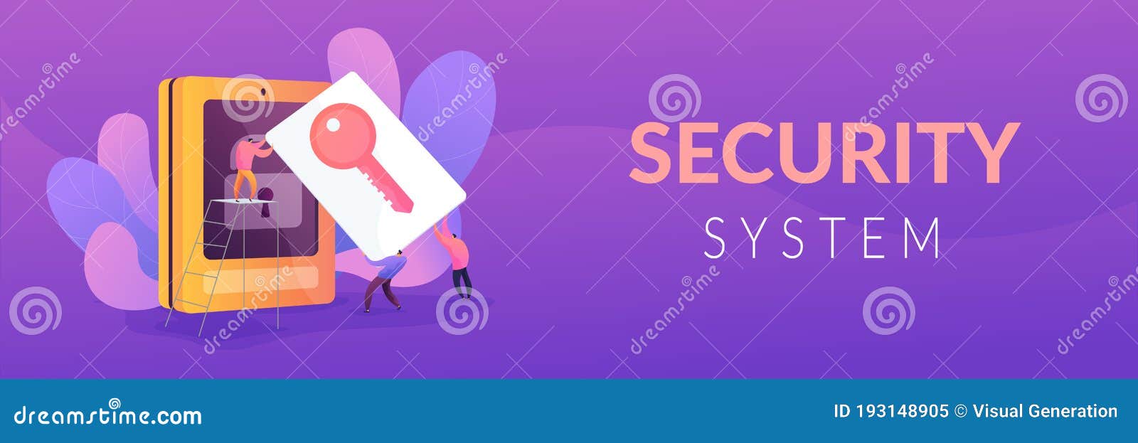 Security Access Card Web Banner Concept. Stock Vector - Illustration of ...