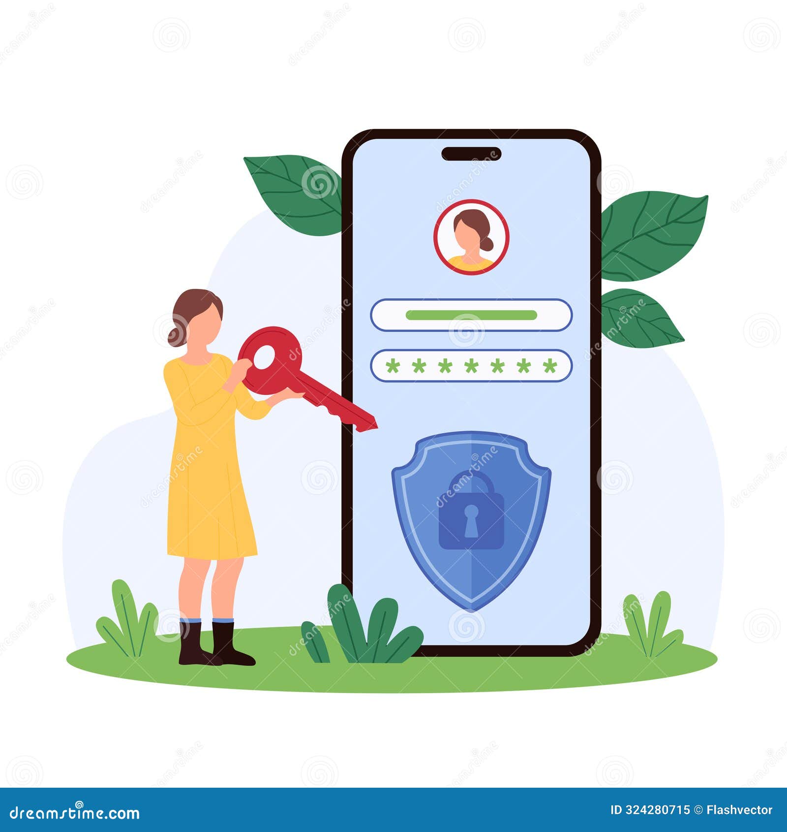 Security Access with Login and Password To User Account, Tiny Woman ...