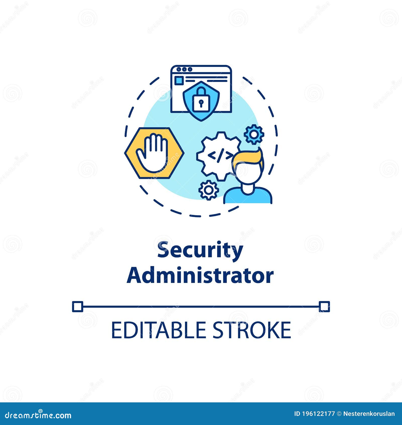 Security Administrator Concept Icon Stock Vector - Illustration of ...
