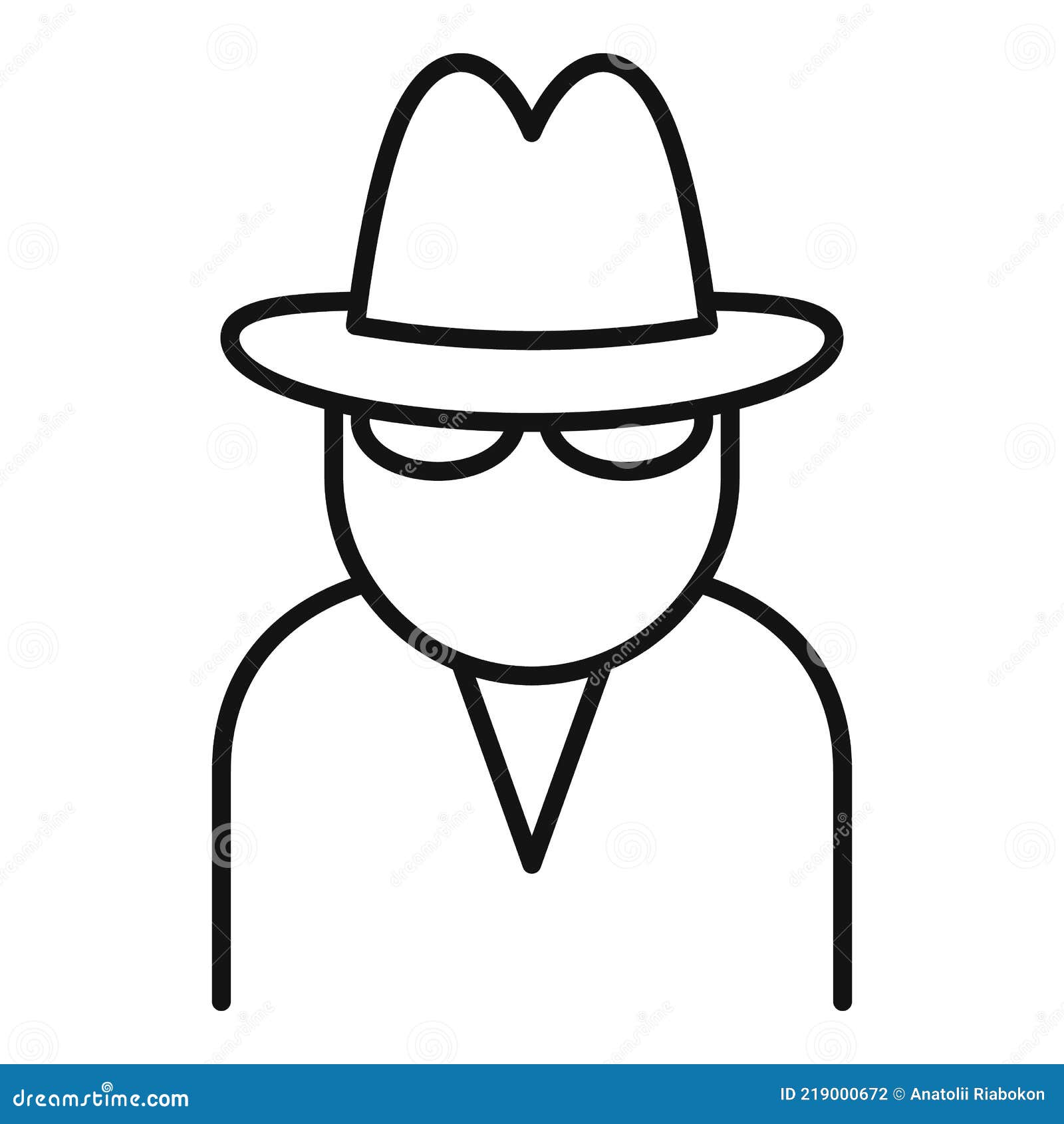 Security Agent Icon, Outline Style Stock Vector - Illustration of male ...