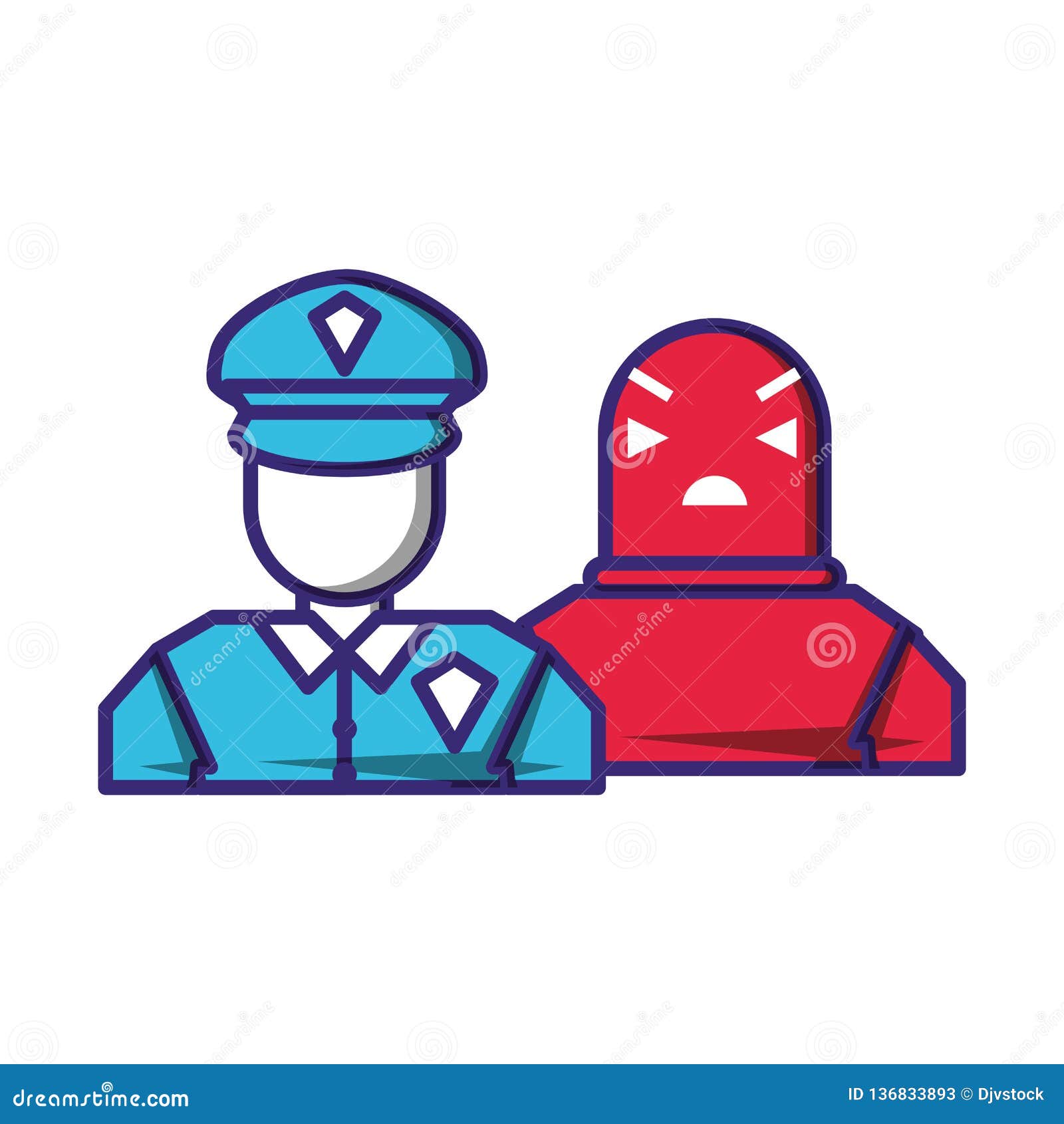 Security Agent with Robot Avatars Stock Vector - Illustration of ...