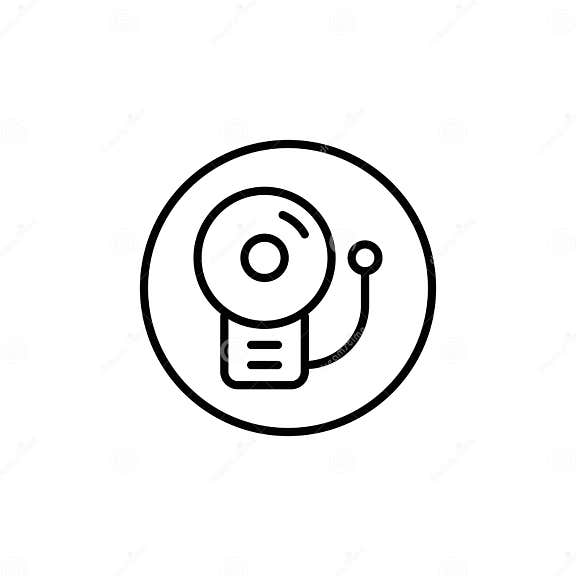 Security Alarm Icon Thin Vector Set Stock Vector - Illustration of ...