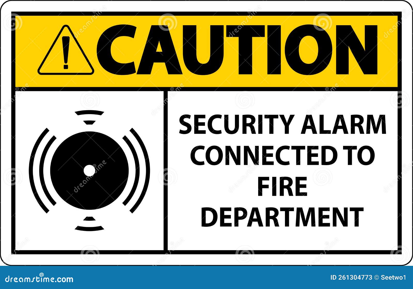 Security Alarm Sign Security Alarm Connected To Fire Department Stock ...