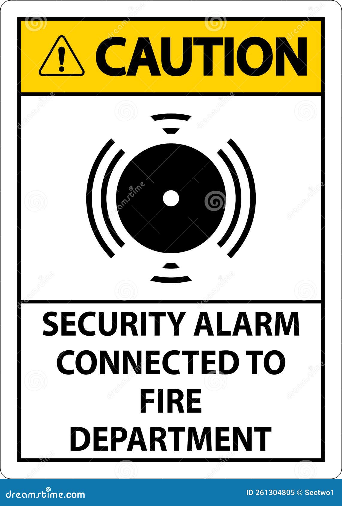 Security Alarm Sign Security Alarm Connected To Fire Department Stock ...