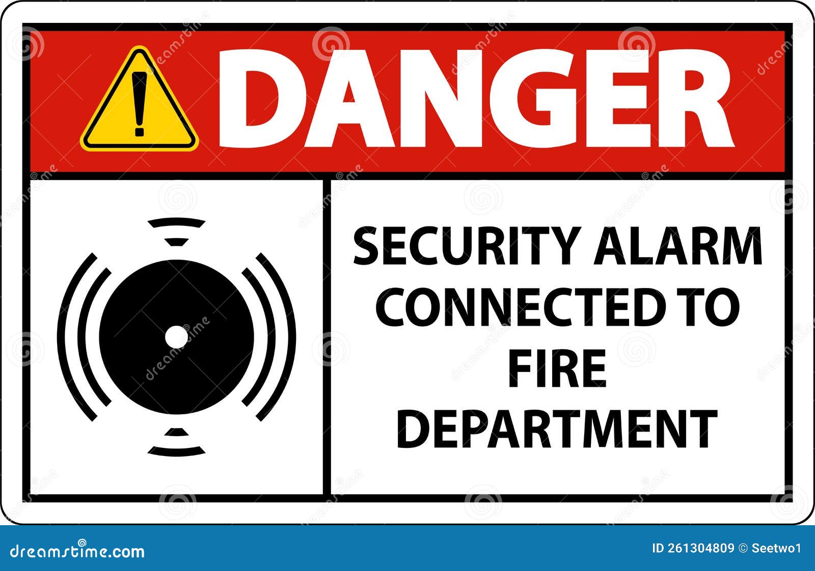 Security Alarm Sign Security Alarm Connected To Fire Department Stock ...