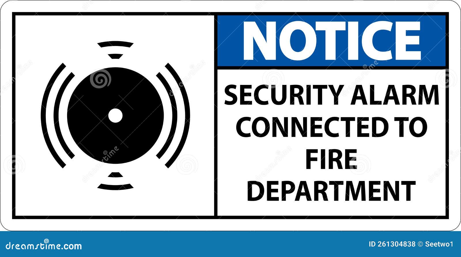 Security Alarm Sign Security Alarm Connected To Fire Department Stock ...