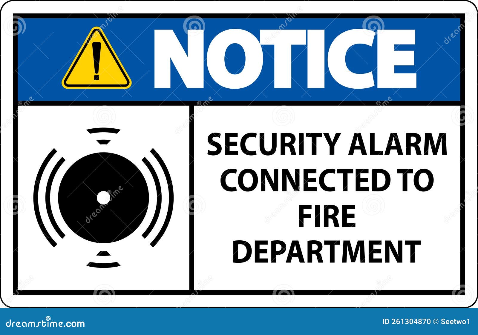 Security Alarm Sign Security Alarm Connected To Fire Department Stock ...
