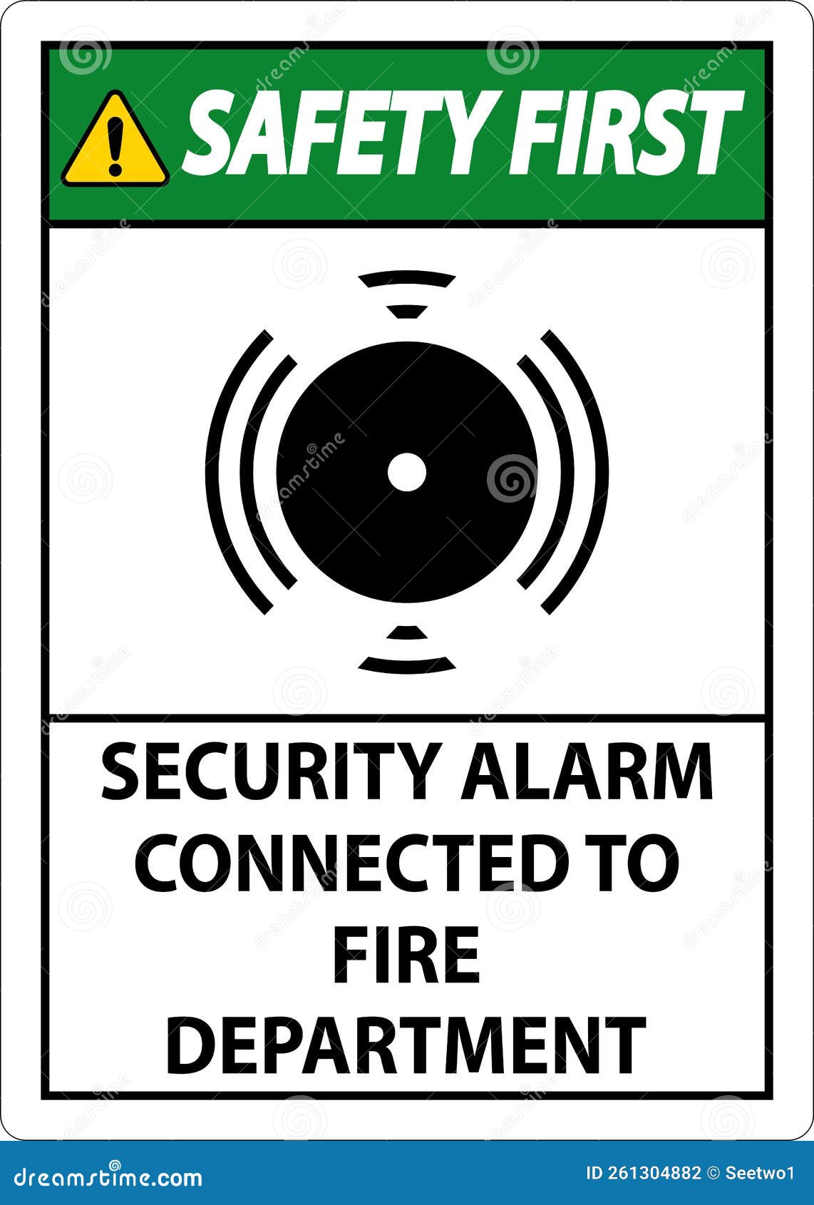 Security Alarm Sign Security Alarm Connected To Fire Department Stock ...