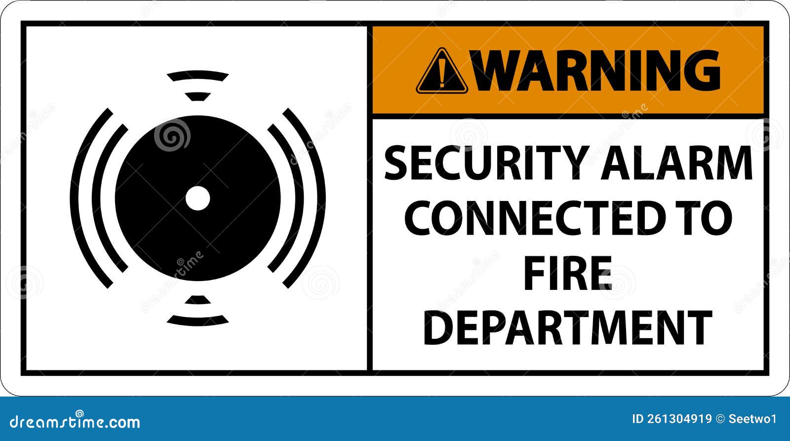 Security Alarm Sign Security Alarm Connected To Fire Department Stock ...