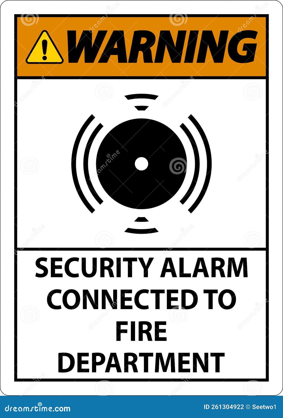 Security Alarm Sign Security Alarm Connected To Fire Department Stock ...