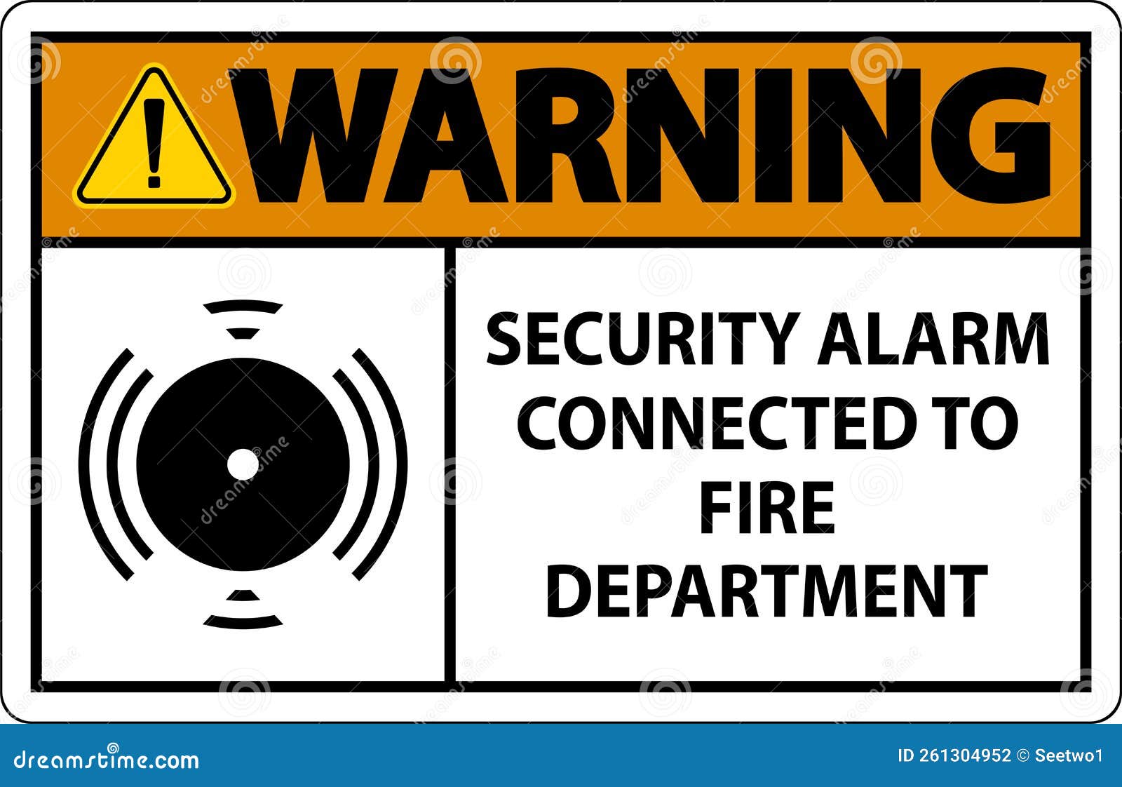 Security Alarm Sign Security Alarm Connected To Fire Department Stock ...