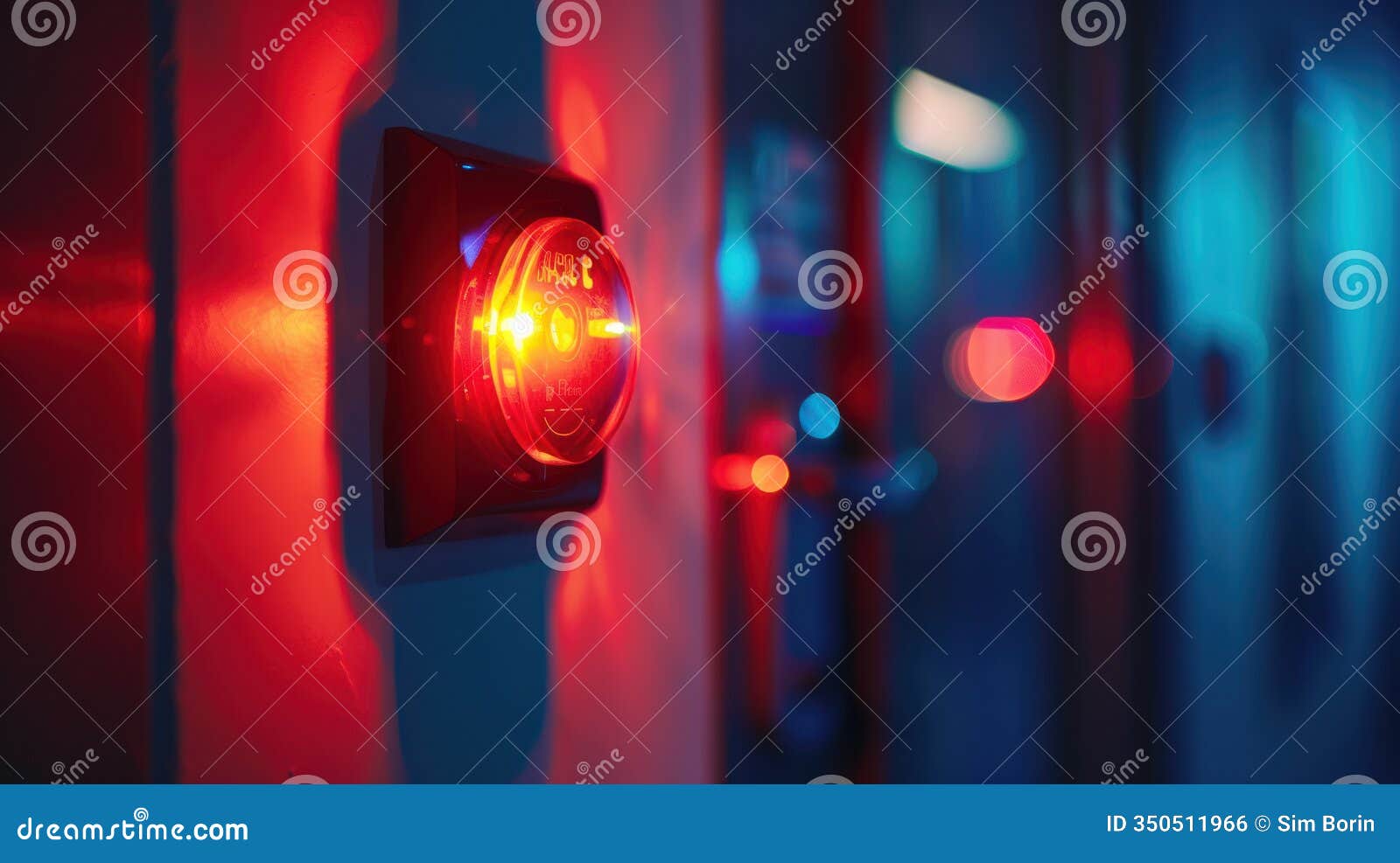 A Security Alarm System Panel with Flashing Lights, Symbolizing ...
