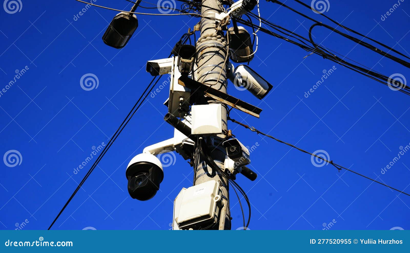 Security and Alarm Systems Technology Concept: Many CCTV Cameras are ...