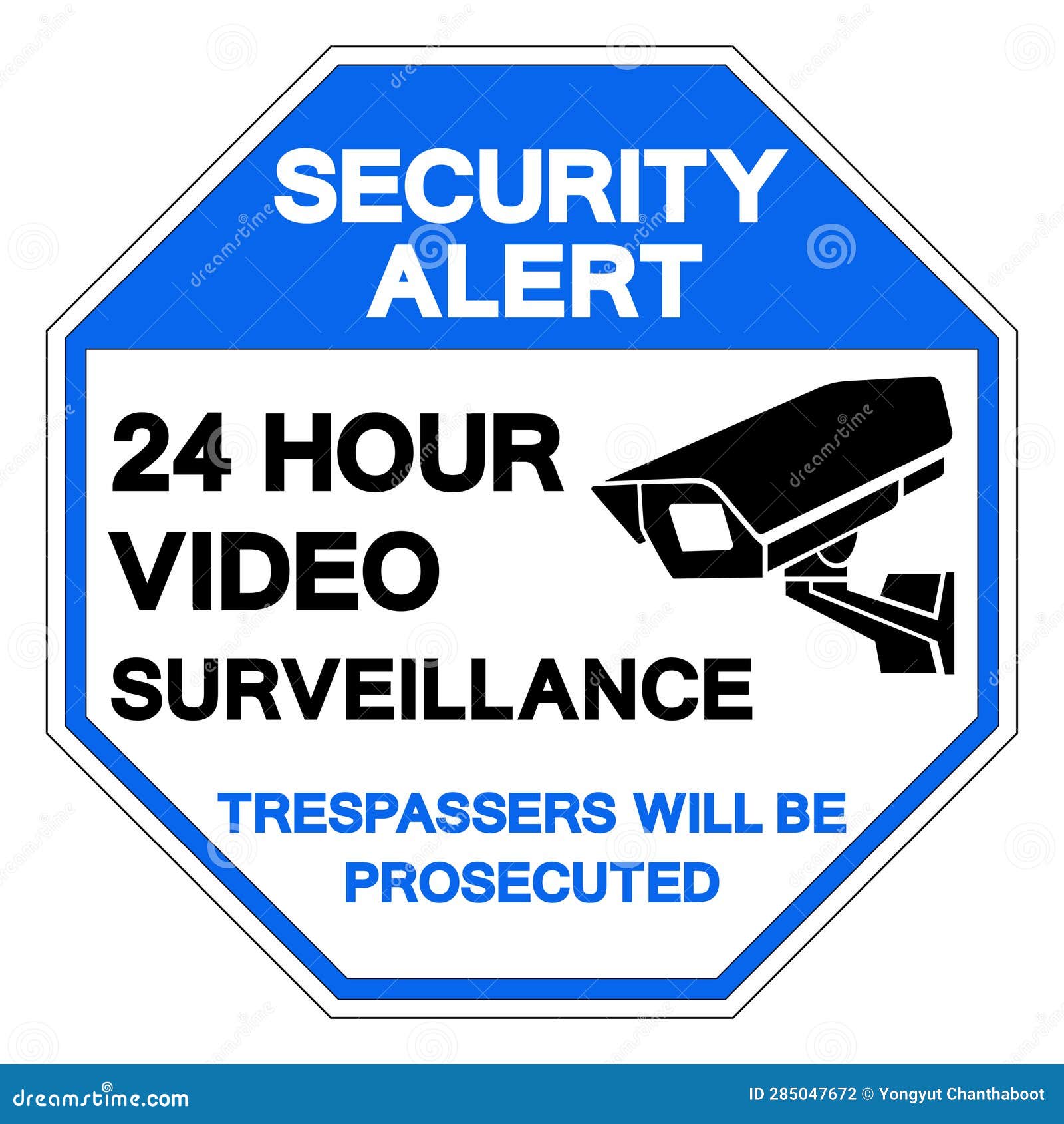 Security Alert 24 Hour Video Surveillance Symbol Sign, Vector ...