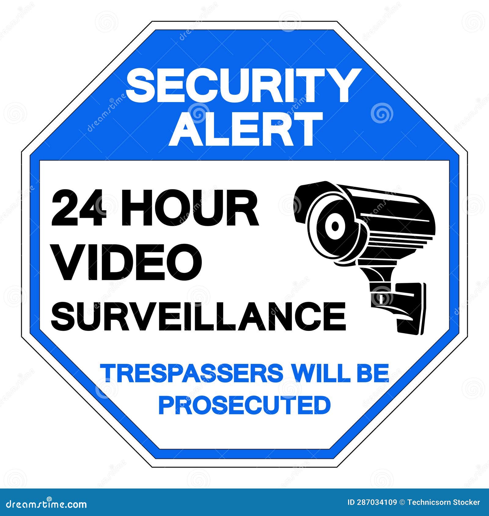Security Alert 24 Hour Video Surveillance Symbol Sign, Vector ...
