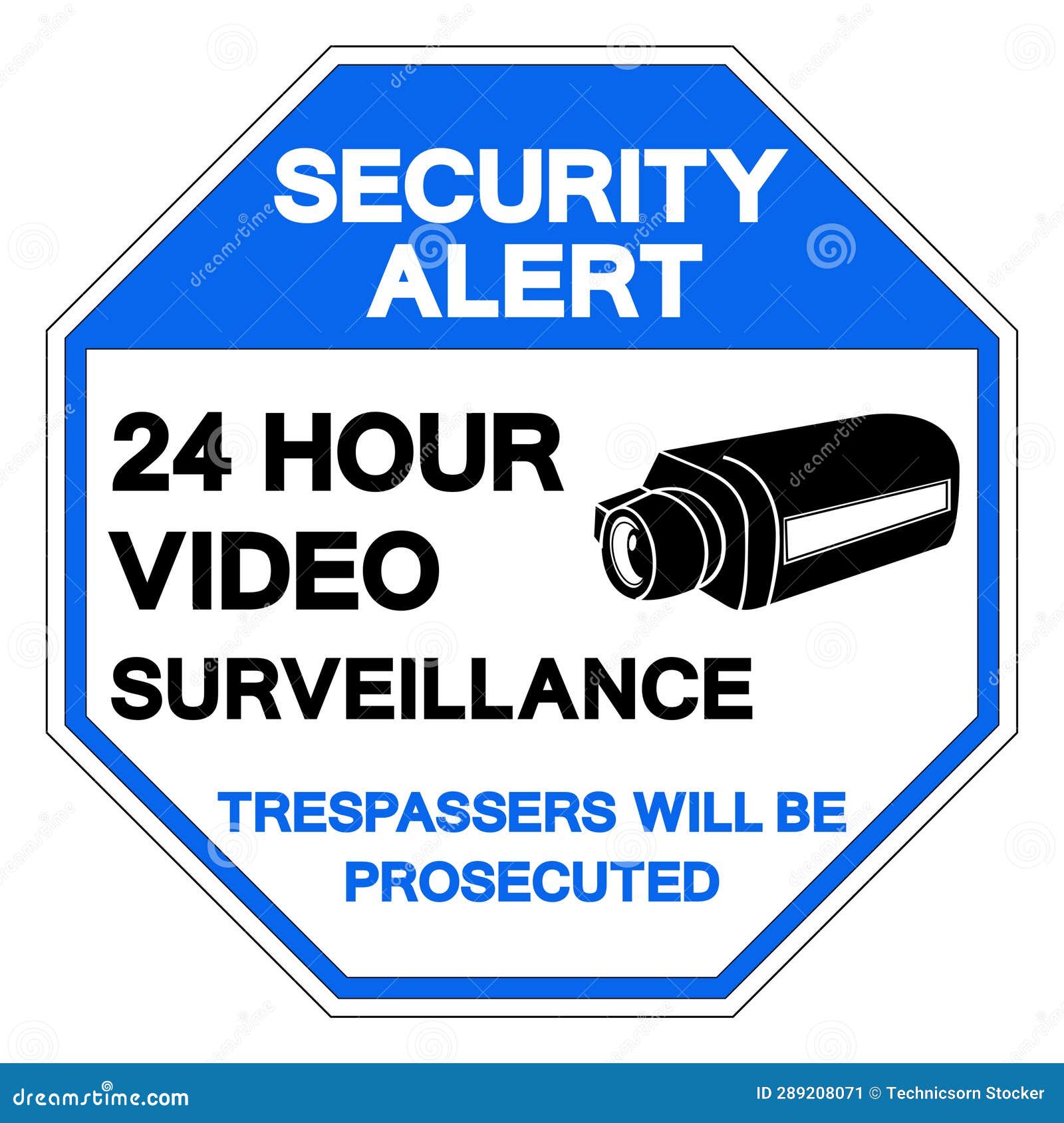 Security Alert 24 Hour Video Surveillance Symbol Sign, Vector ...
