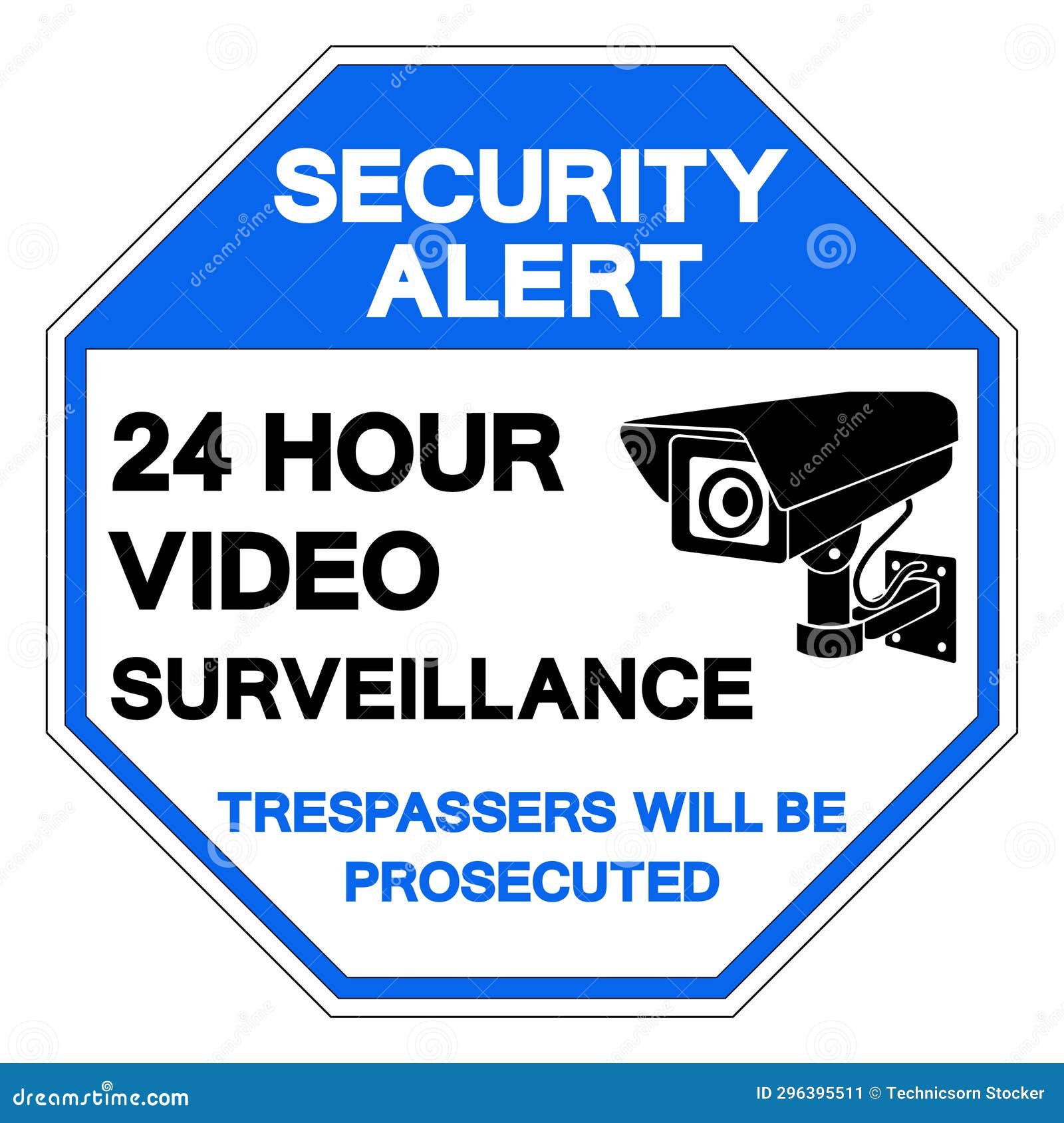 Security Alert 24 Hour Video Surveillance Symbol Sign, Vector ...