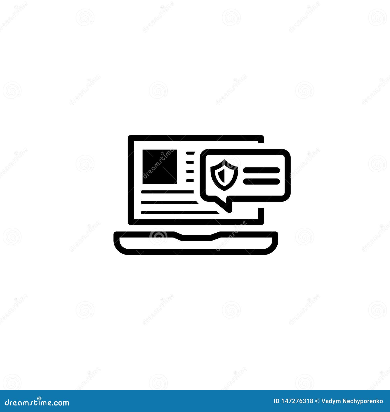 Security Alert Icon. Flat Design Stock Illustration - Illustration of ...