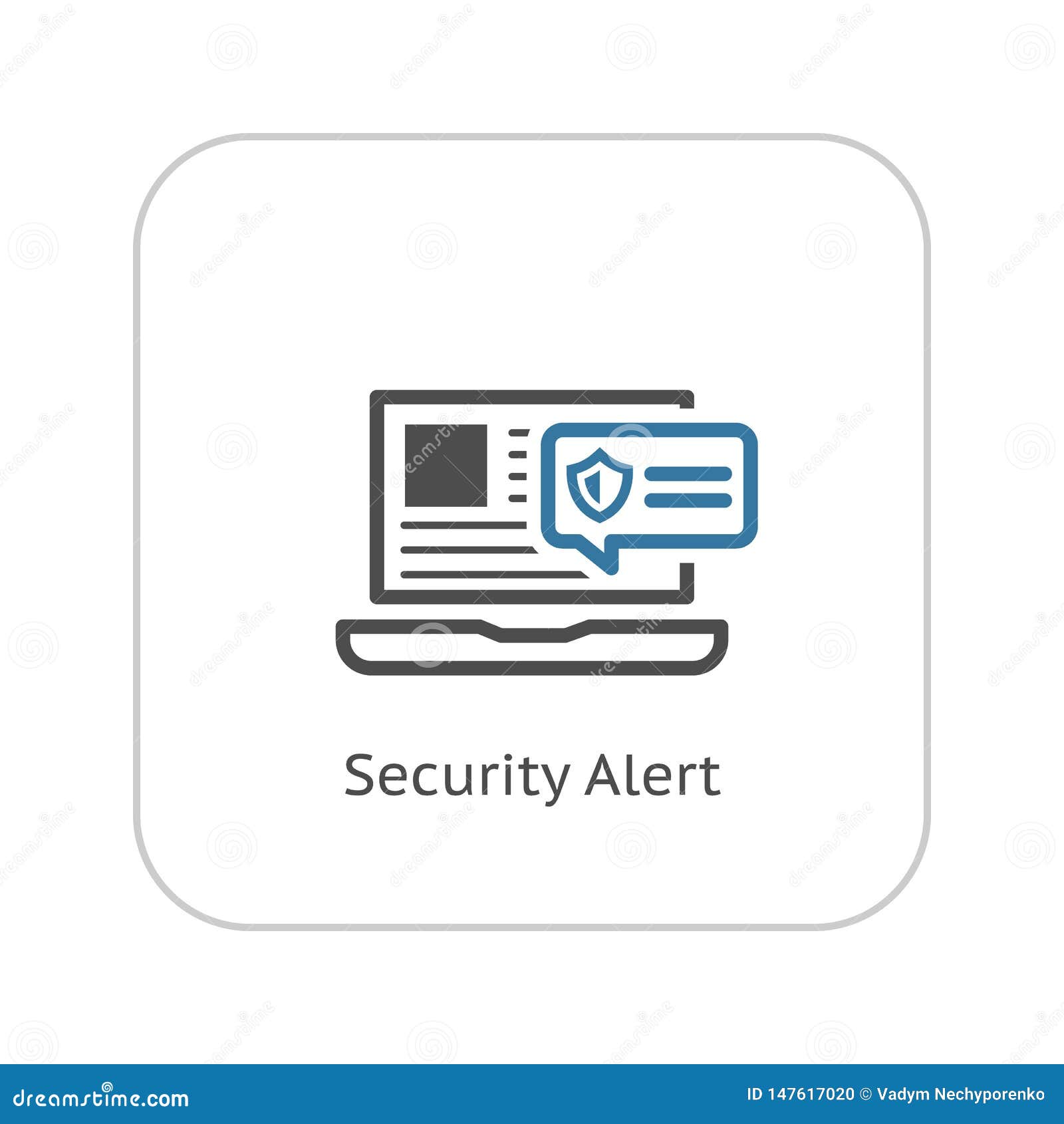 Security Alert Icon. Flat Design Stock Illustration - Illustration of ...