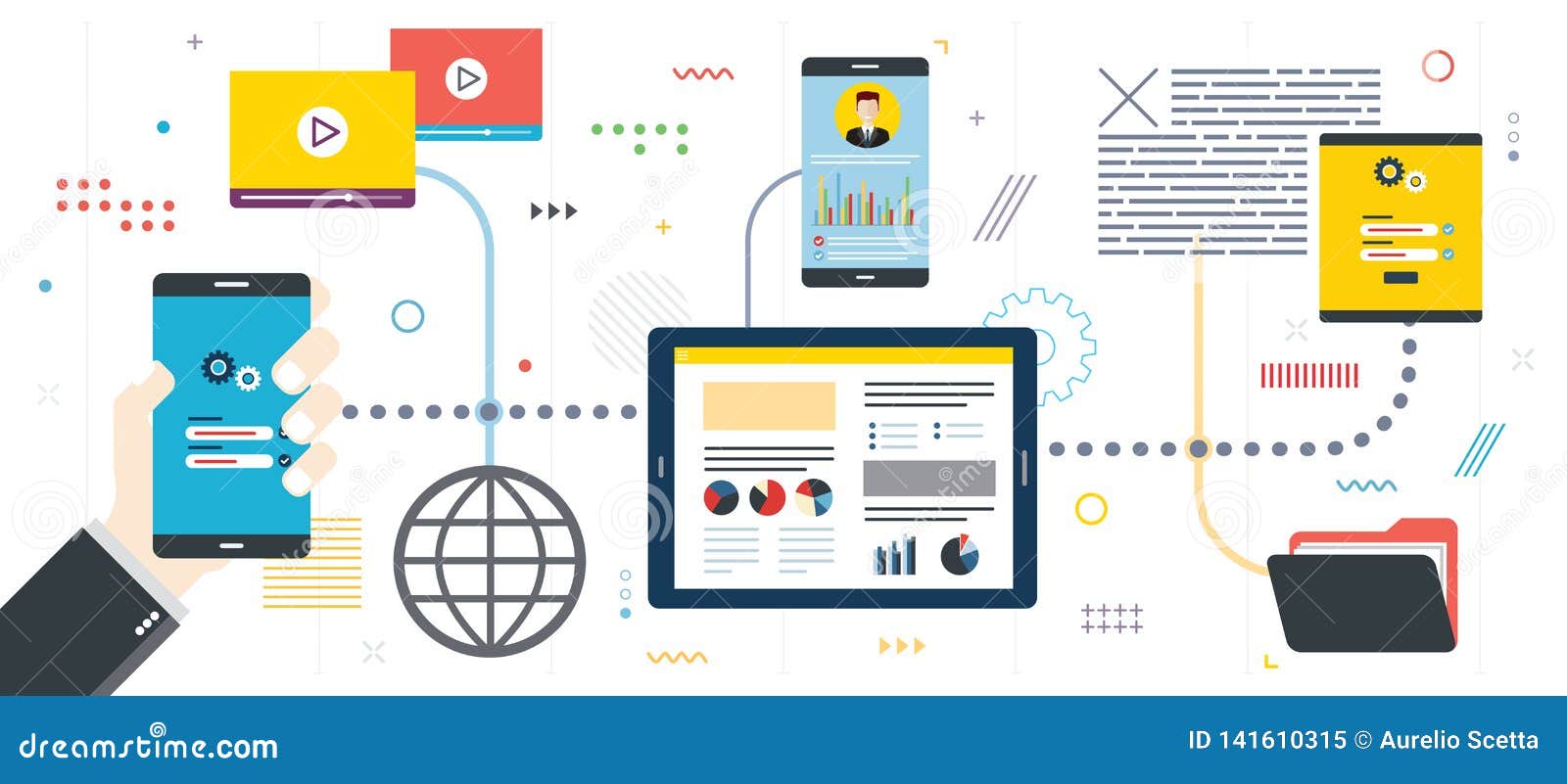 Security Analysis and Project Management Stock Vector - Illustration of ...