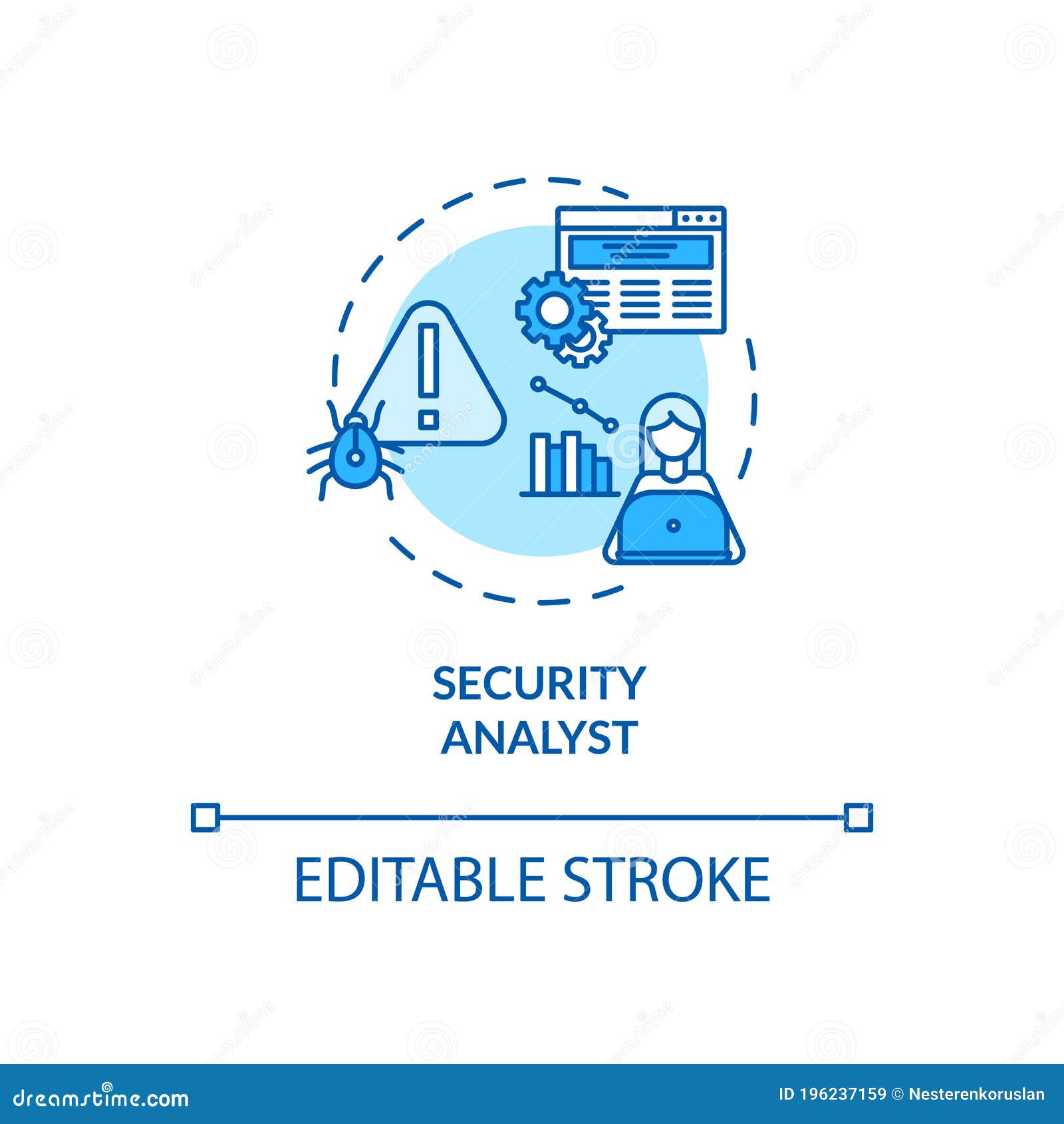 Security Analyst Concept Icon Stock Vector - Illustration of network ...