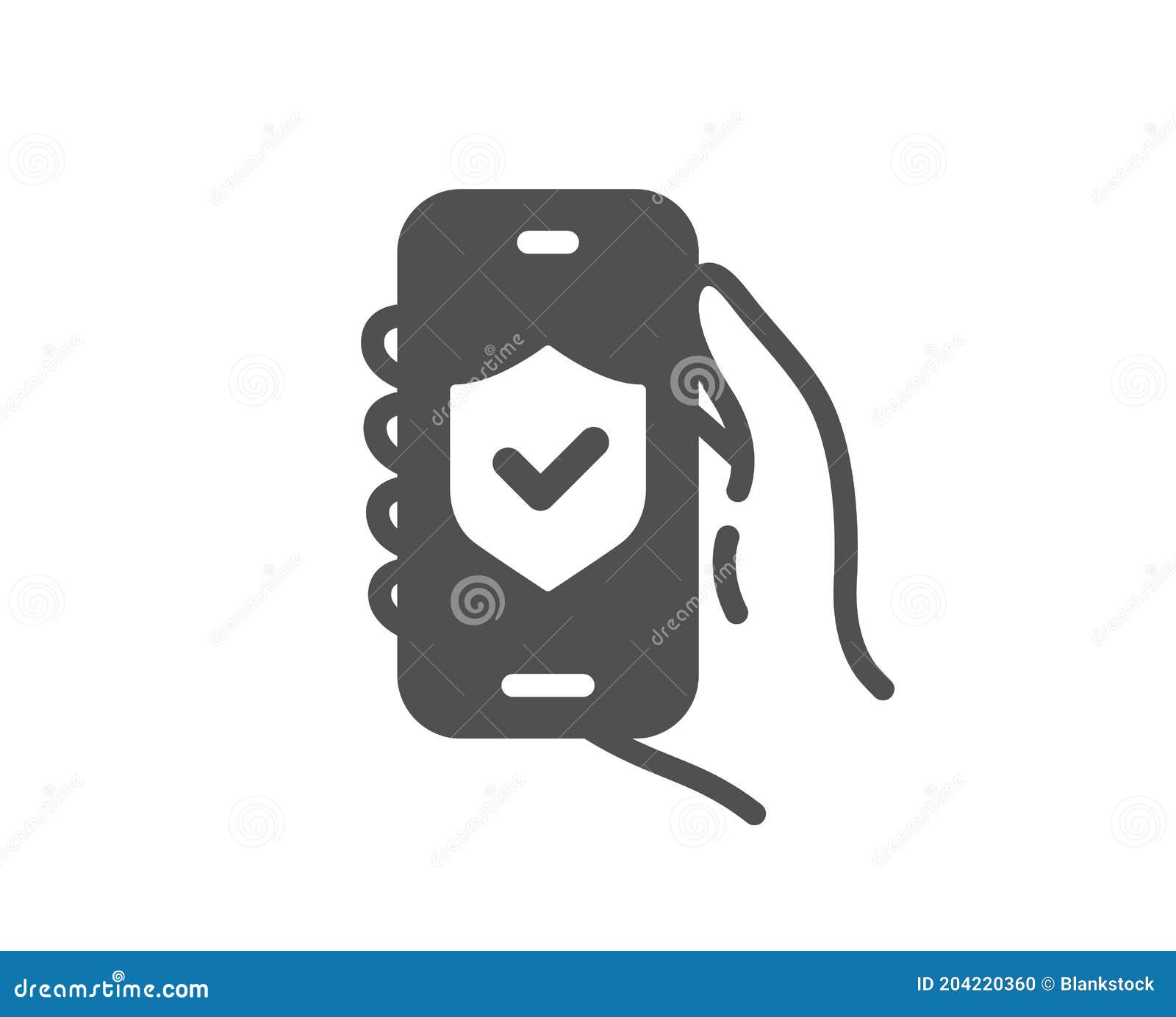 Security App Icon. Hand Hold Phone Sign. Vector Stock Vector ...