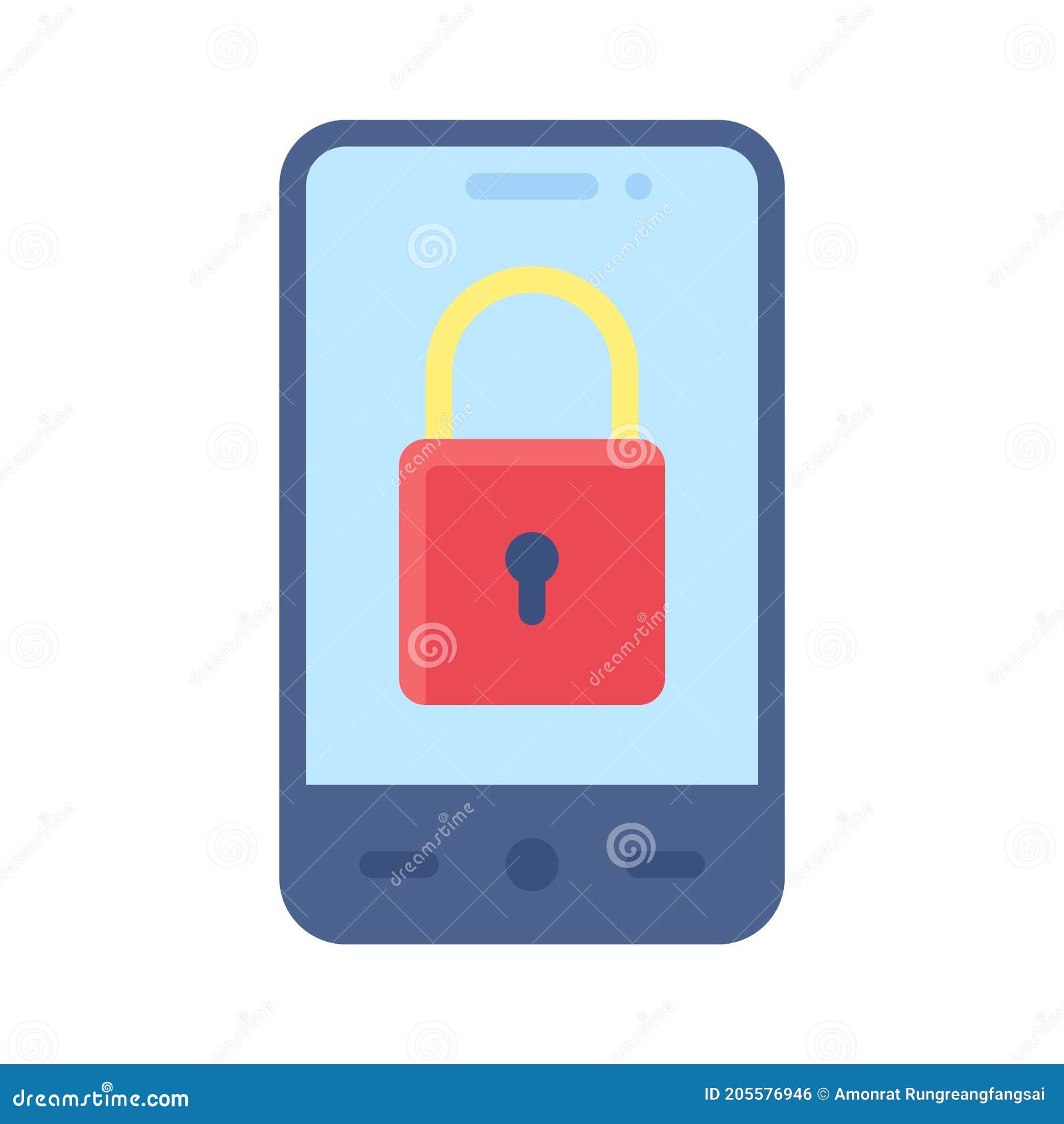 Security App Icon, Mobile Application Vector Illustration Stock Vector ...