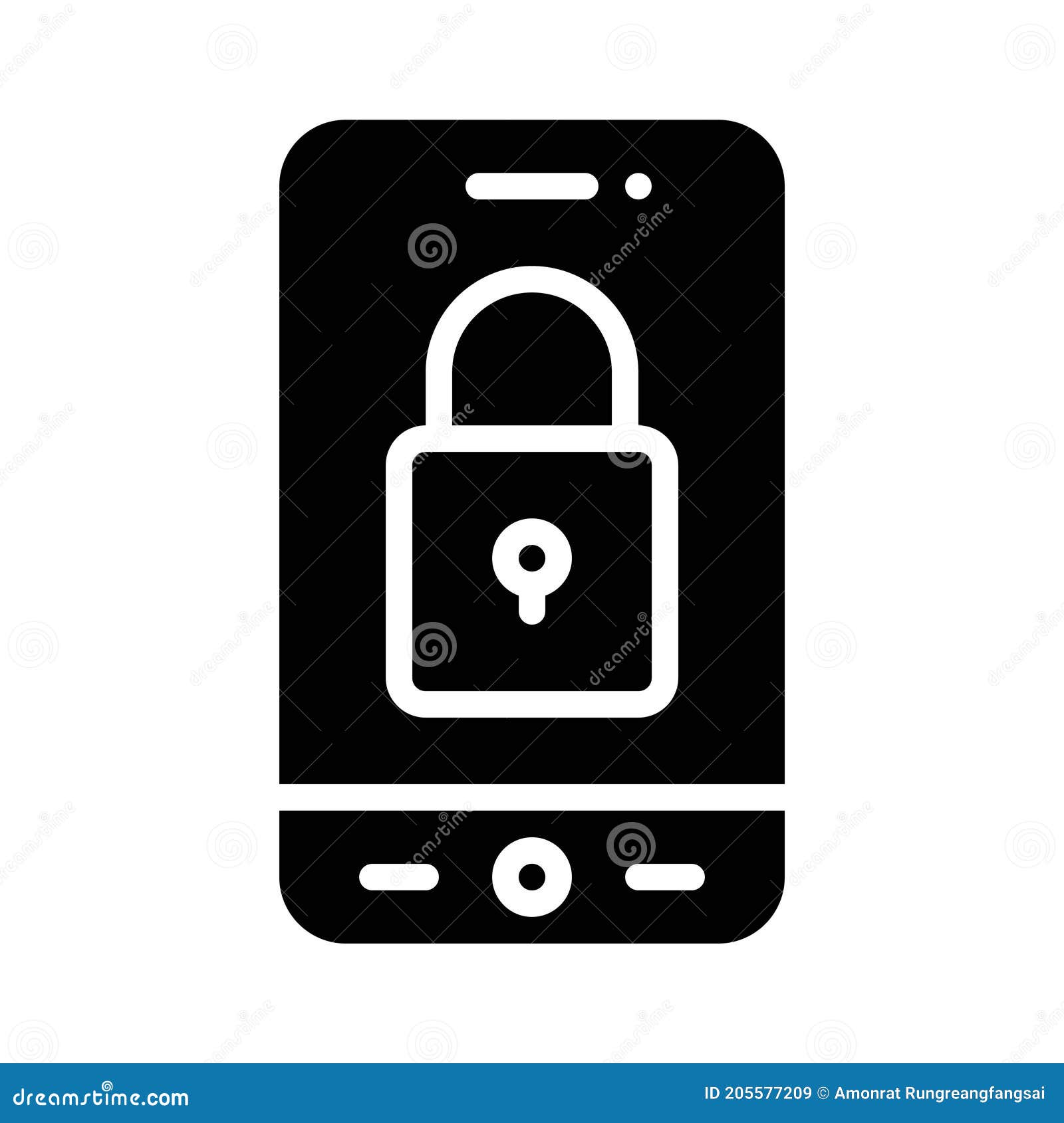 Security App Icon, Mobile Application Vector Illustration Stock Vector ...