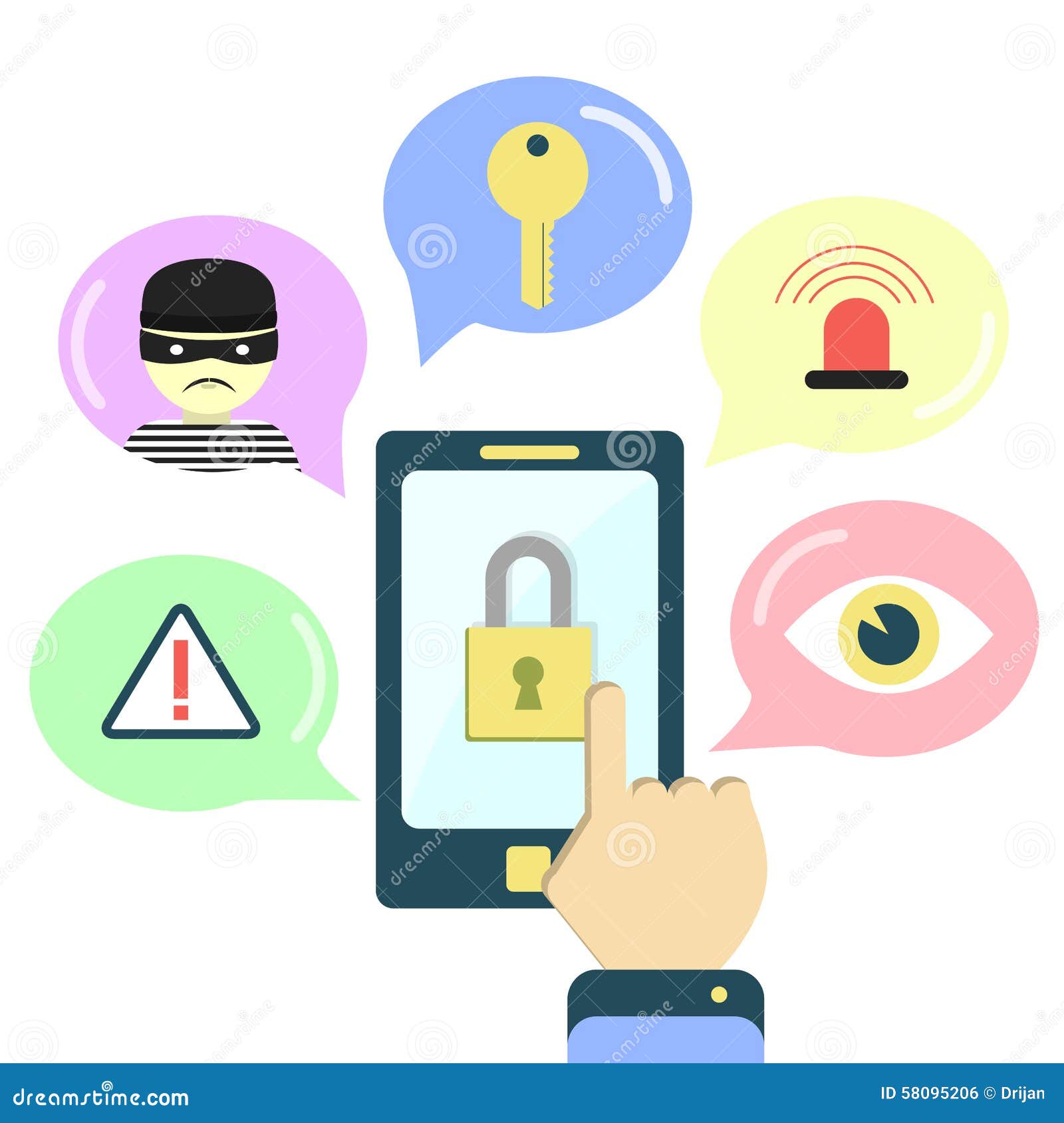 Security application stock vector. Illustration of insurance - 58095206
