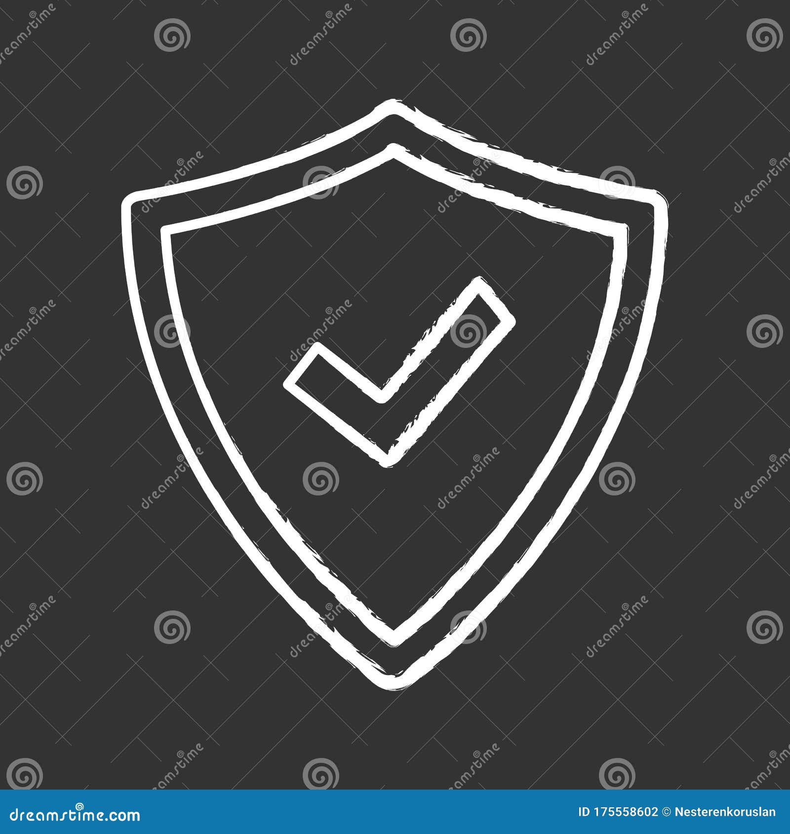 Security Approved Chalk Icon Stock Vector - Illustration of black ...