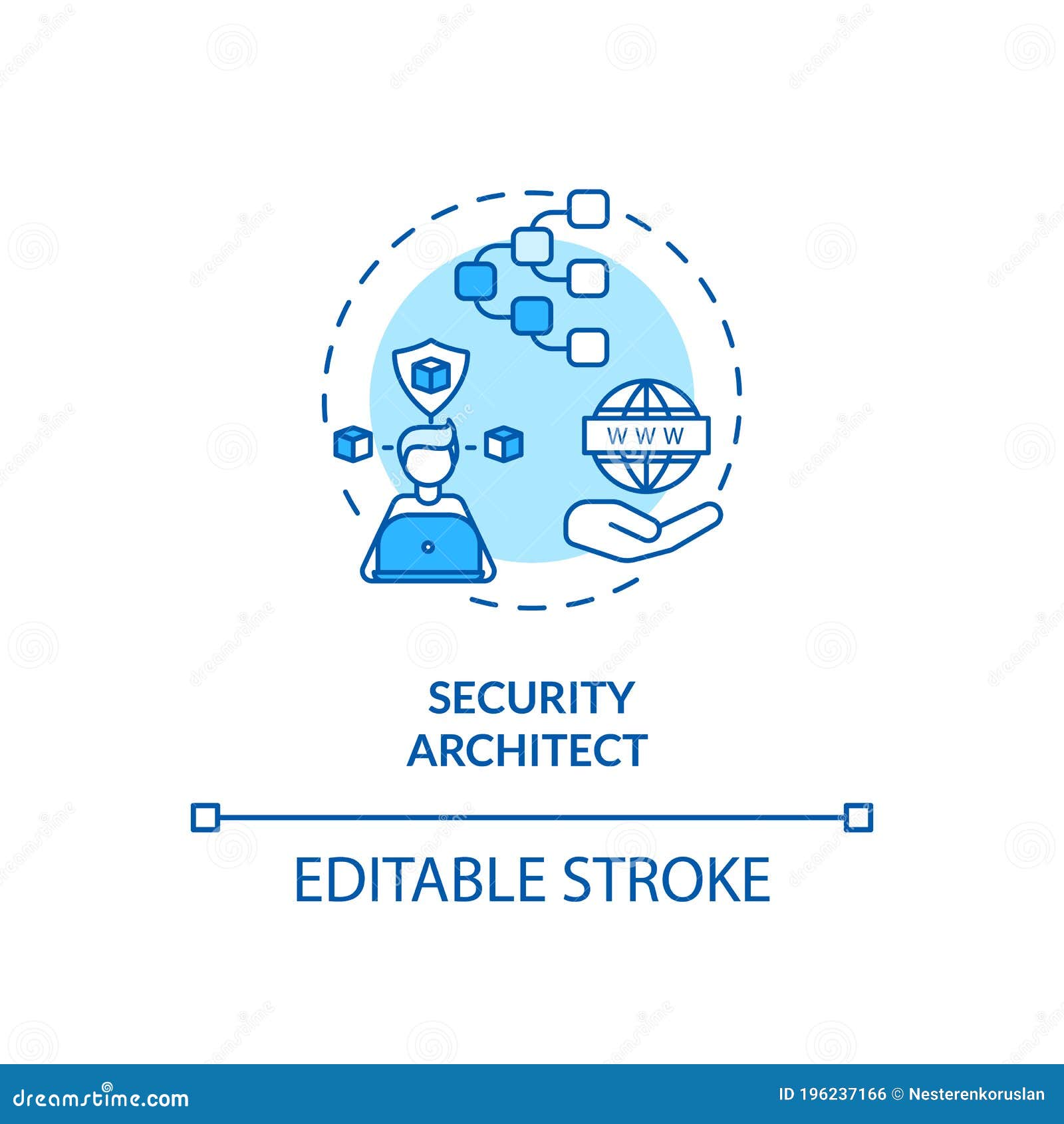 Security Architect Concept Icon Stock Vector - Illustration of ...