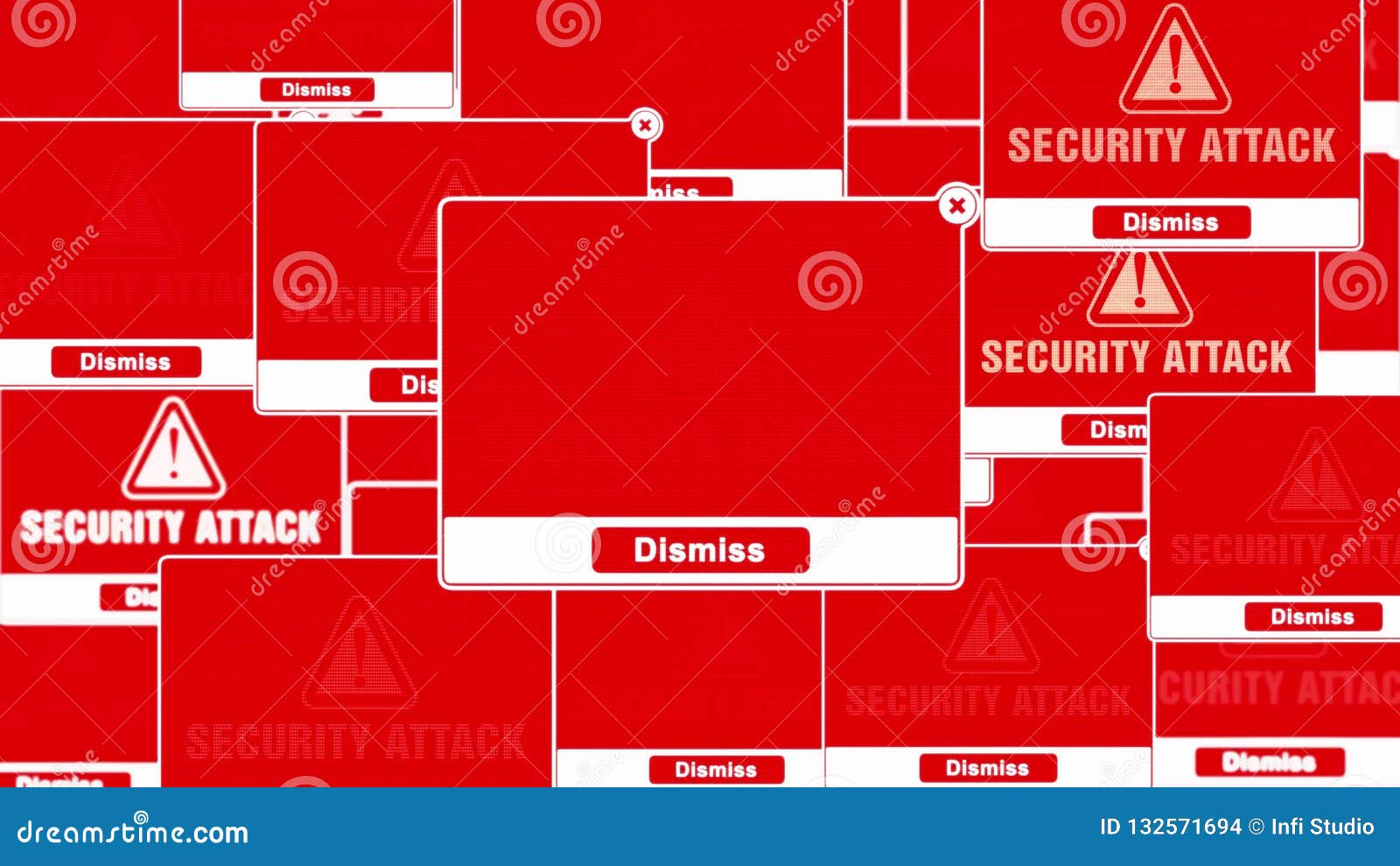 Security Attack Alert Warning Error Pop-up Notification Box on Screen ...