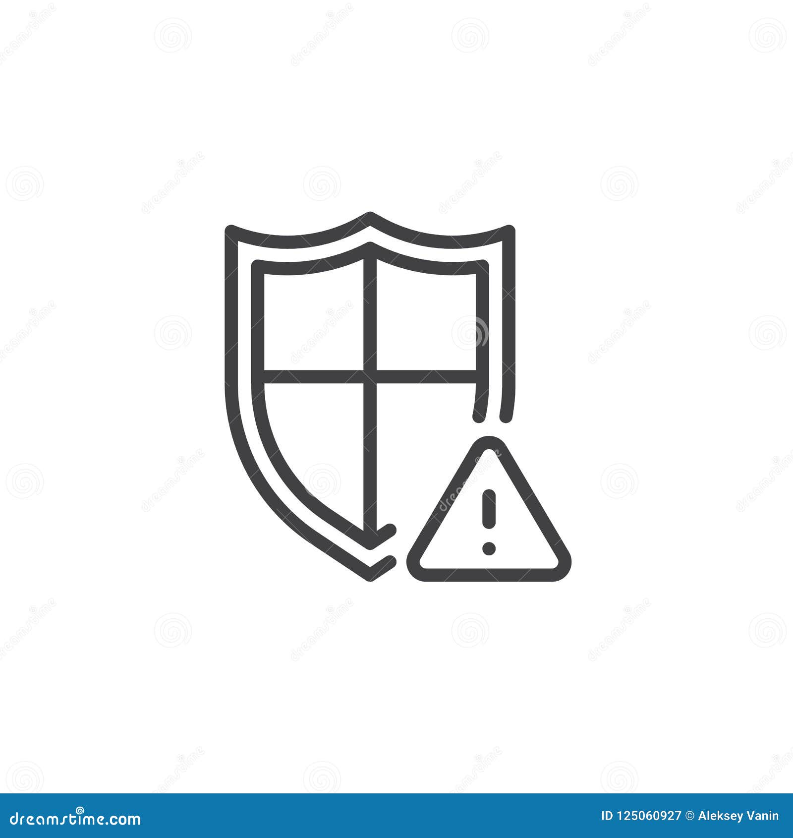 Security Attention Notification Outline Icon Stock Vector ...