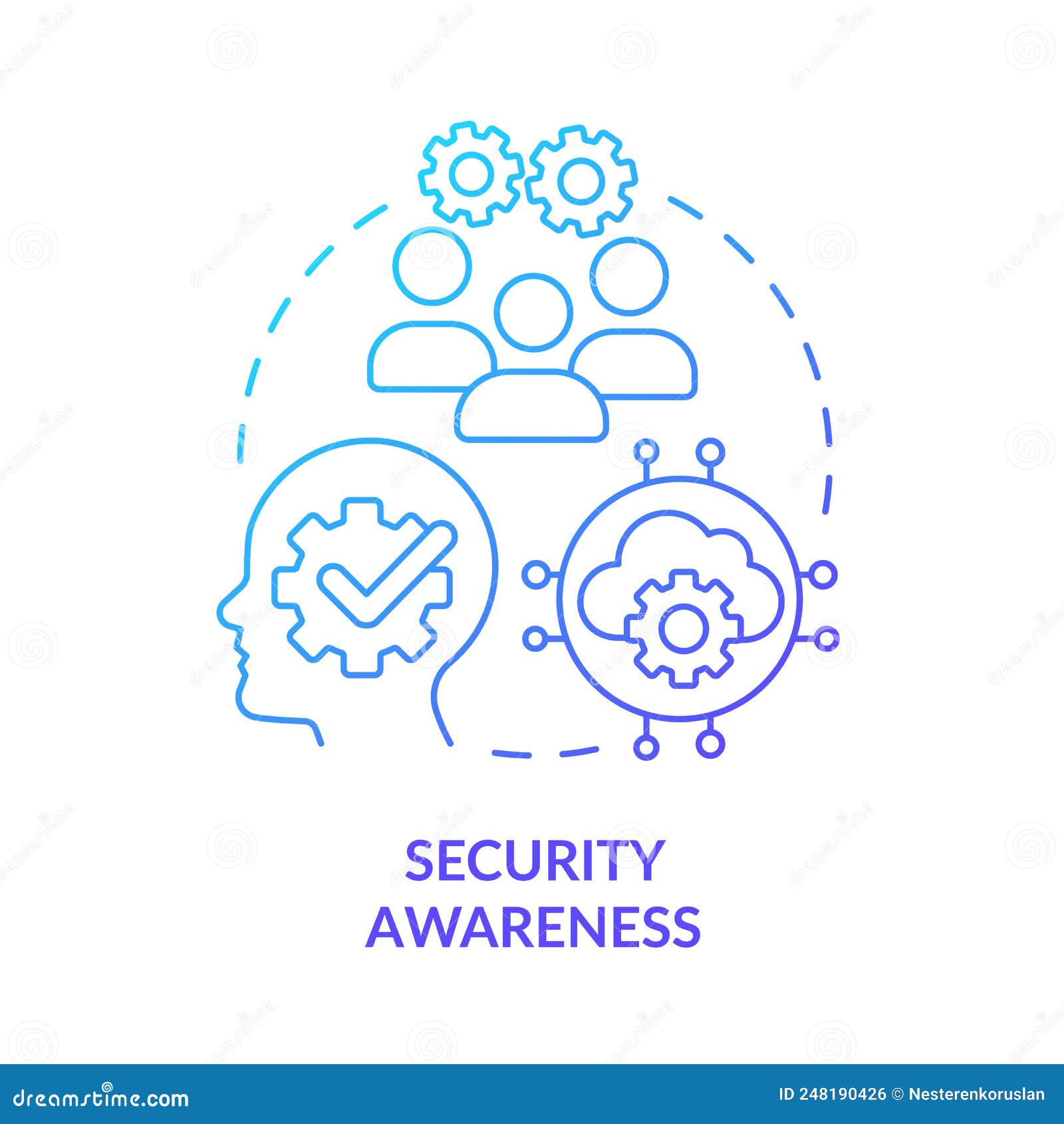 Security Awareness Blue Gradient Concept Icon Stock Vector ...