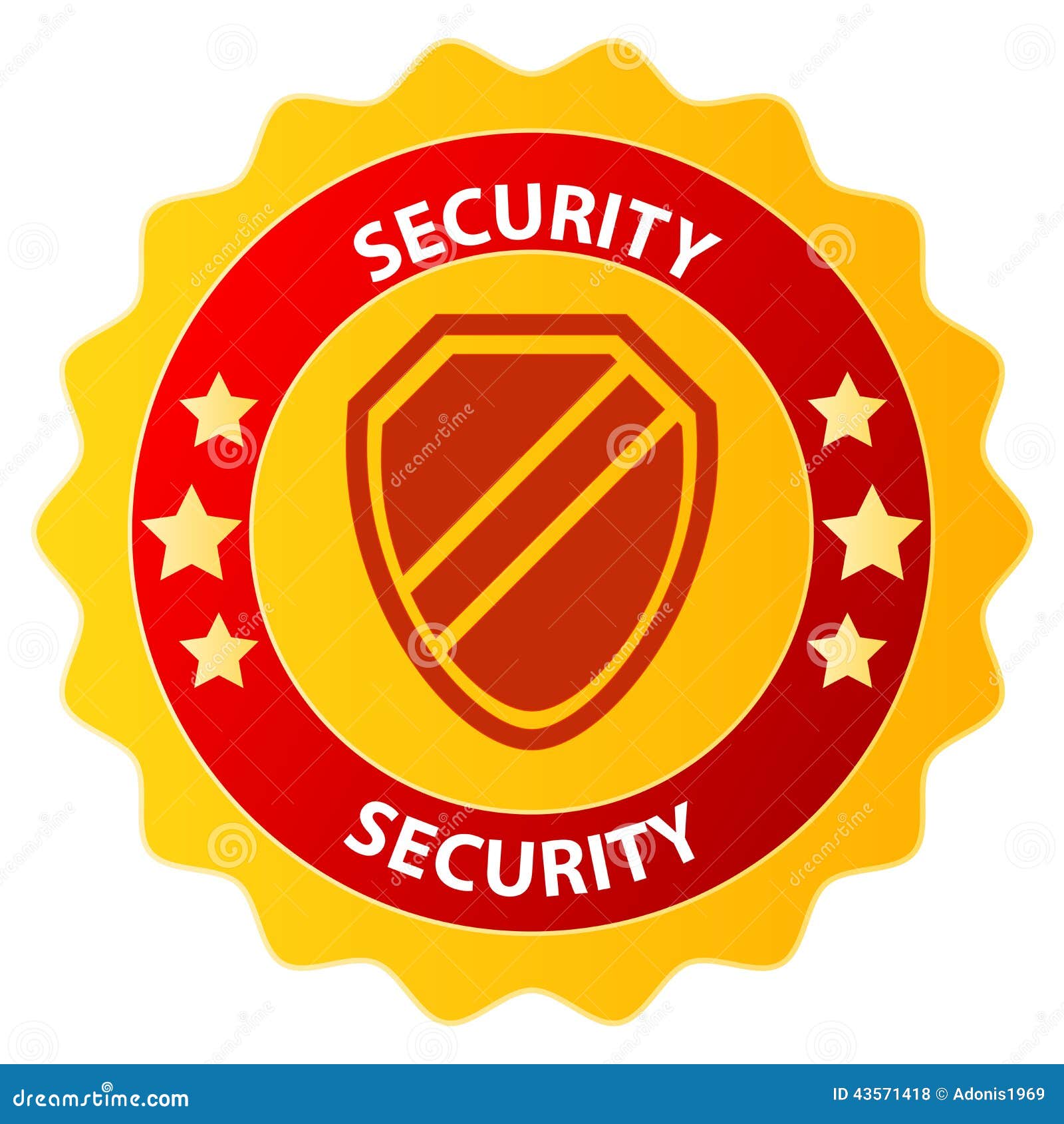 Security badge stock vector. Illustration of graphic - 43571418