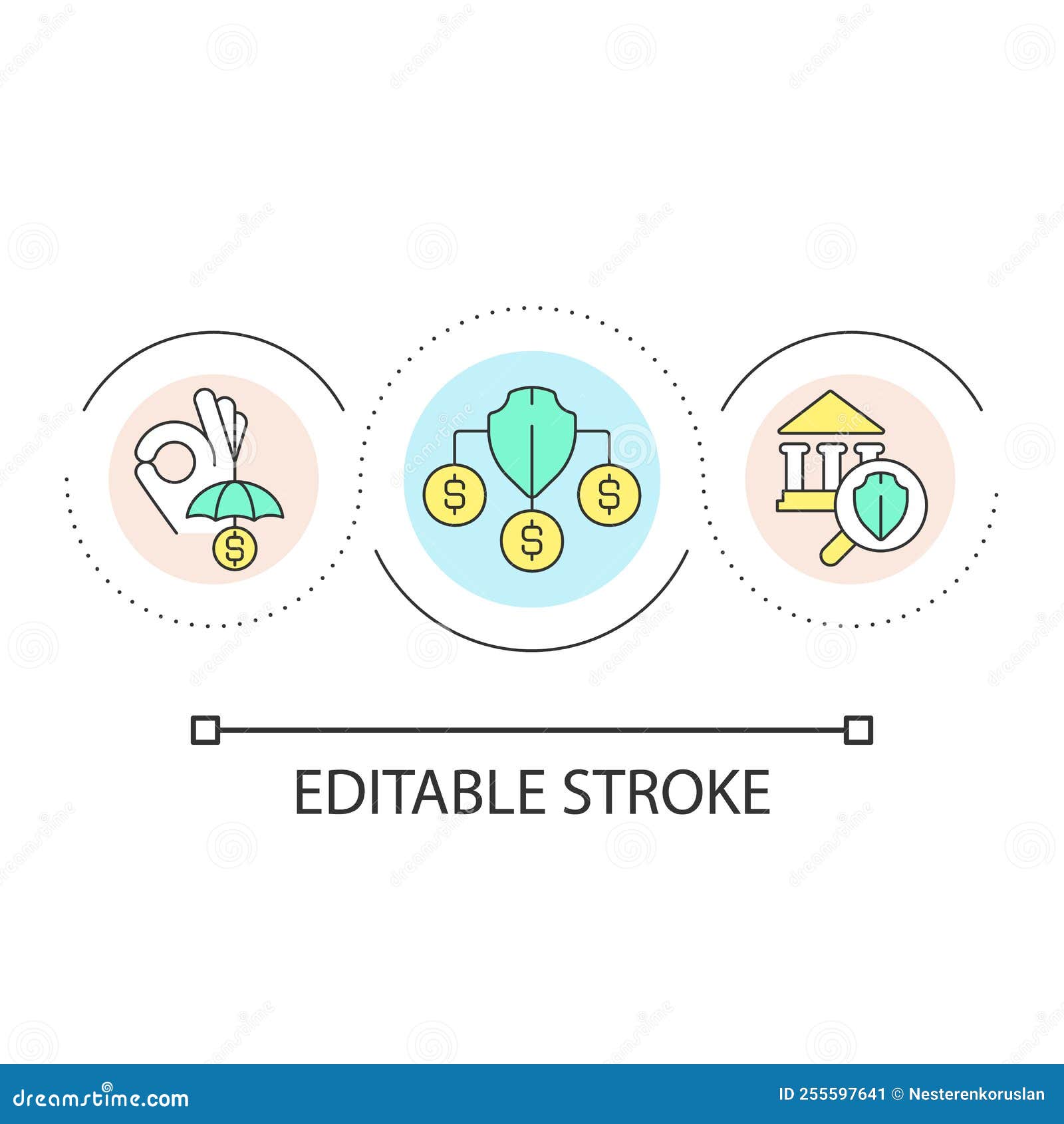Security of Banking Services Loop Concept Icon Stock Vector ...