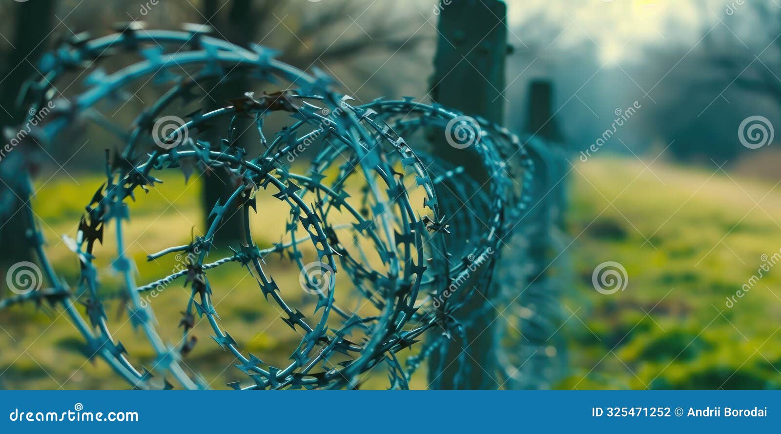 Security Barrier: Military Base in Winter Season. Stock Illustration ...