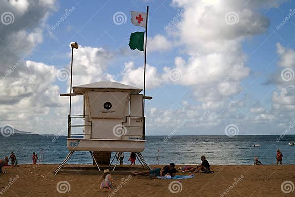 Security Beach at Las Canteras Editorial Stock Image - Image of ocean ...
