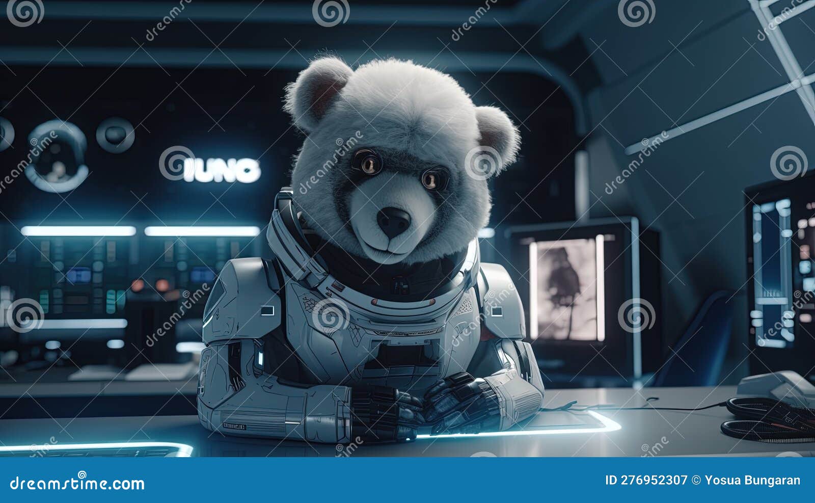 Security Bear, Digital Art Illustration, Generative AI Stock ...