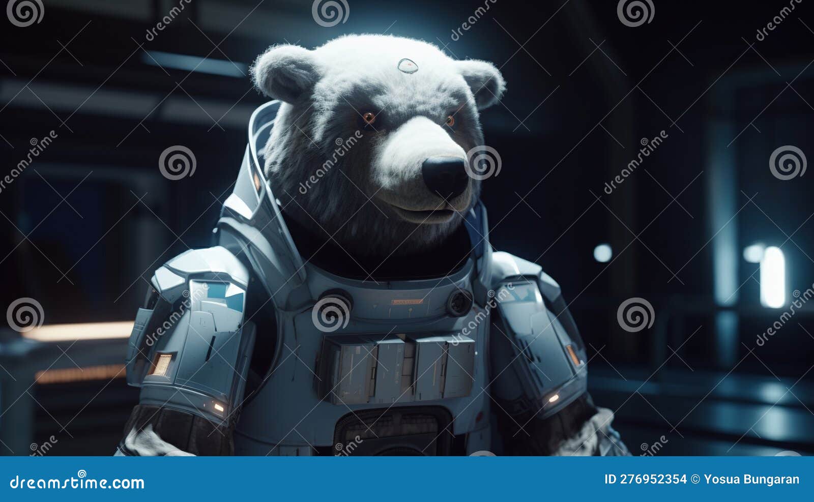 Security Bear, Digital Art Illustration, Generative AI Stock ...