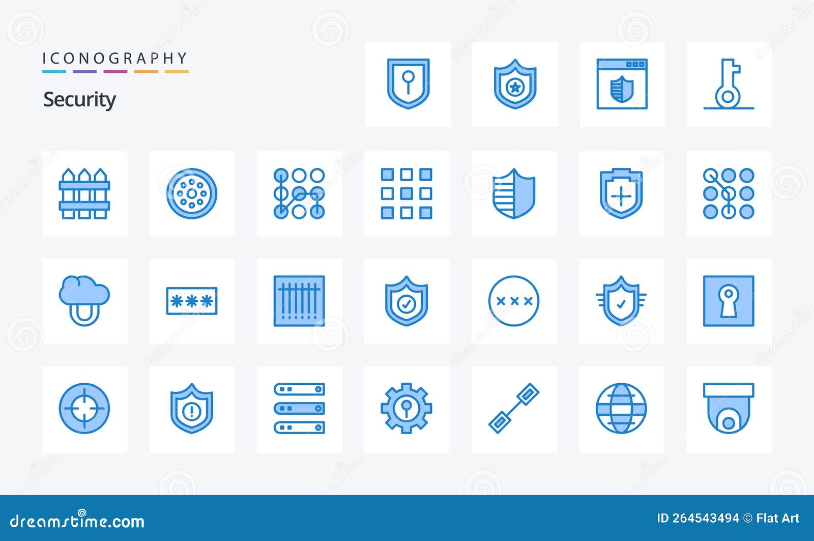 25 Security Blue icon pack stock vector. Illustration of computing ...