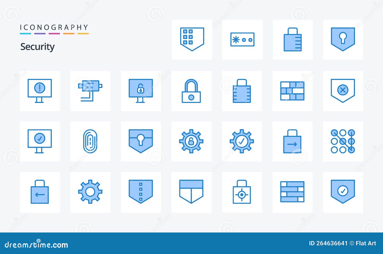 25 Security Blue icon pack stock vector. Illustration of security ...