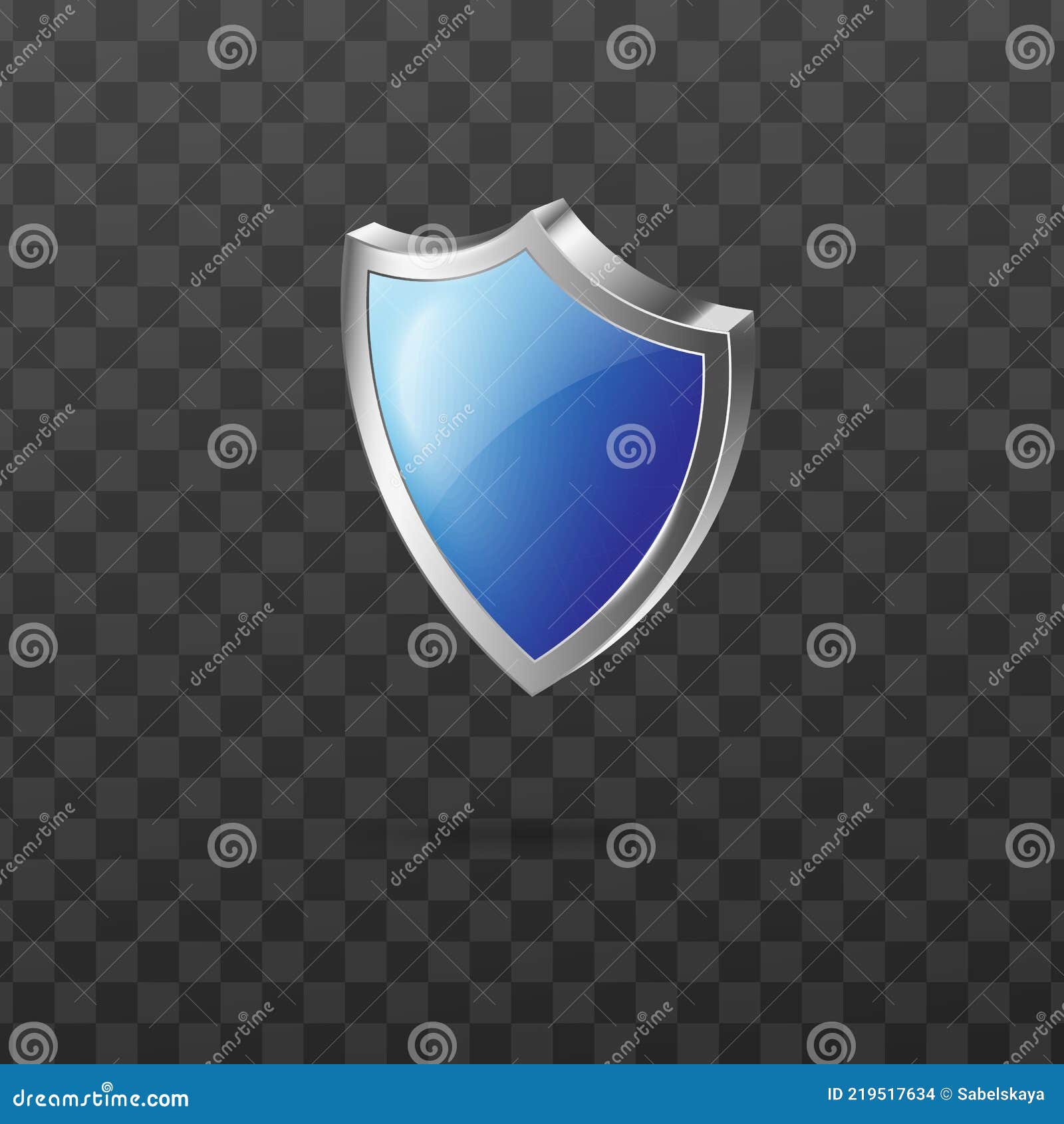 Security Blue Shield Panel Template Realistic Vector Illustration ...