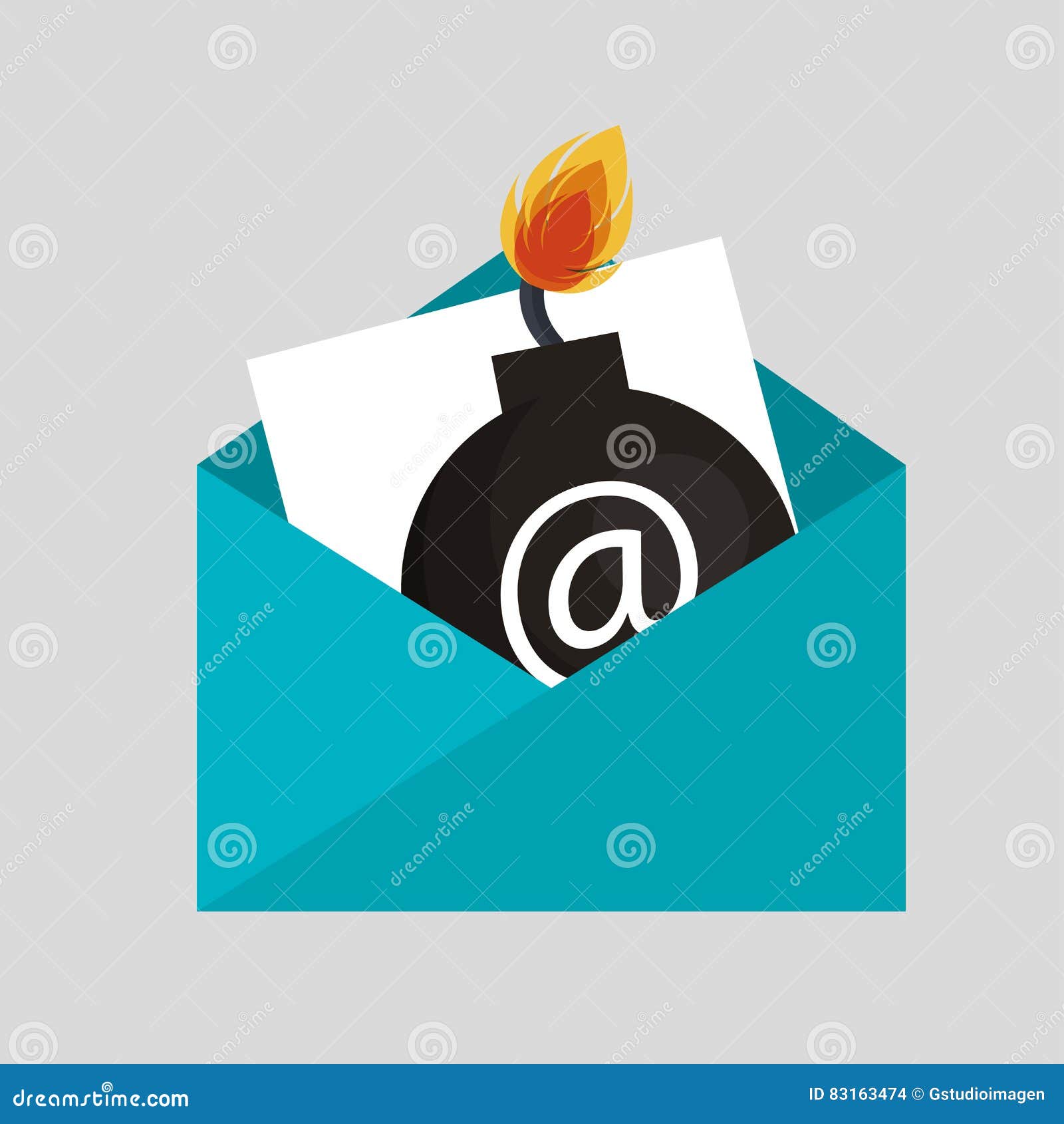 Security Bomb Email Envelope Icon Stock Illustration - Illustration of ...