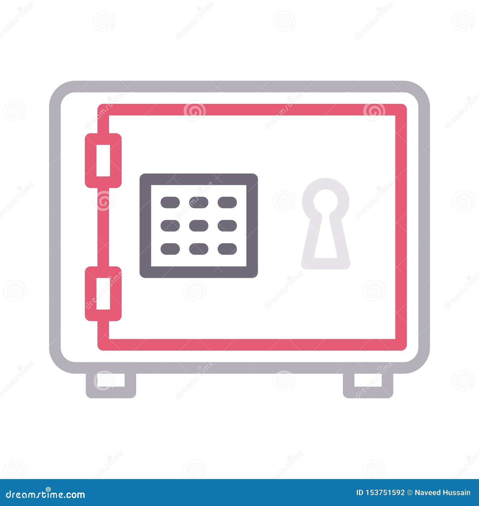 Security Box Colour Line Vector Icon Stock Illustration - Illustration ...