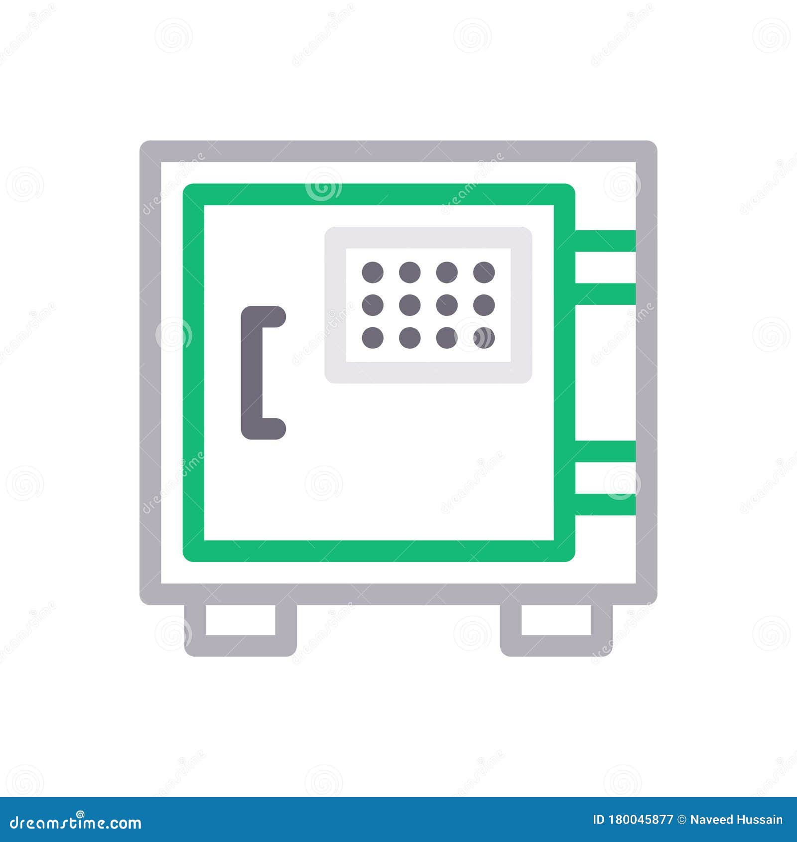 Security Box Vector Color Line Icon Stock Vector - Illustration of ...