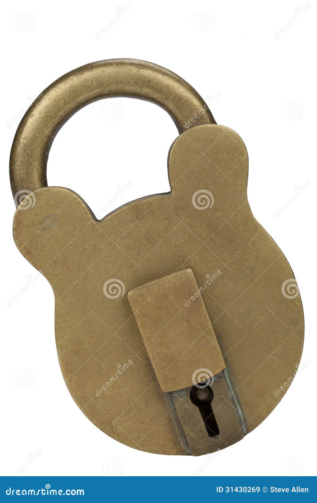 Security - Brass Padlock - Isolated Stock Image - Image of secure ...
