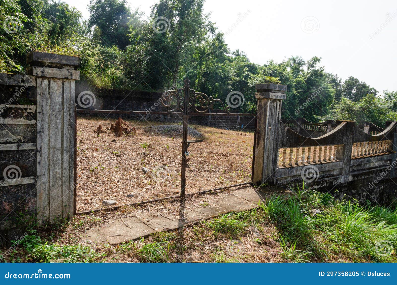 Security Breach by Cutting the Gate Grill Stock Image - Image of ...