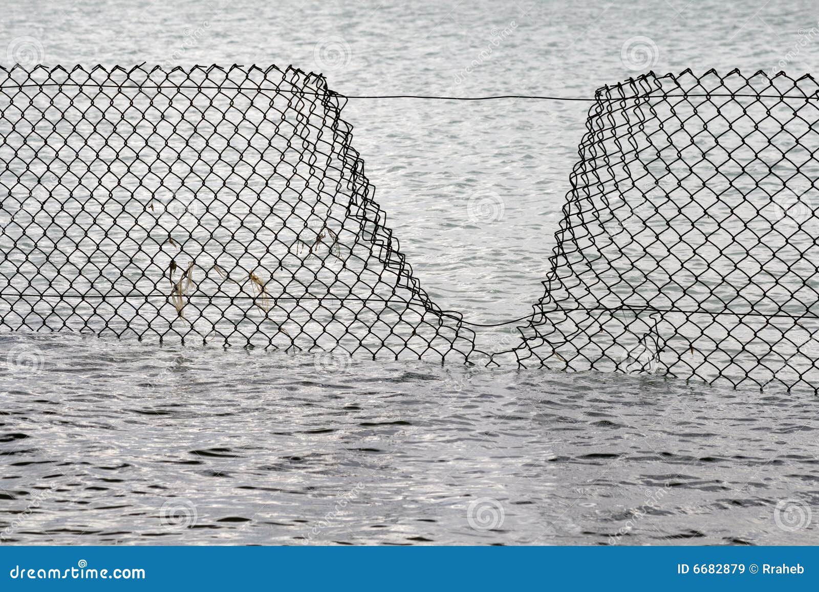 Security Breach - Water Fence Stock Image - Image of security, metal ...